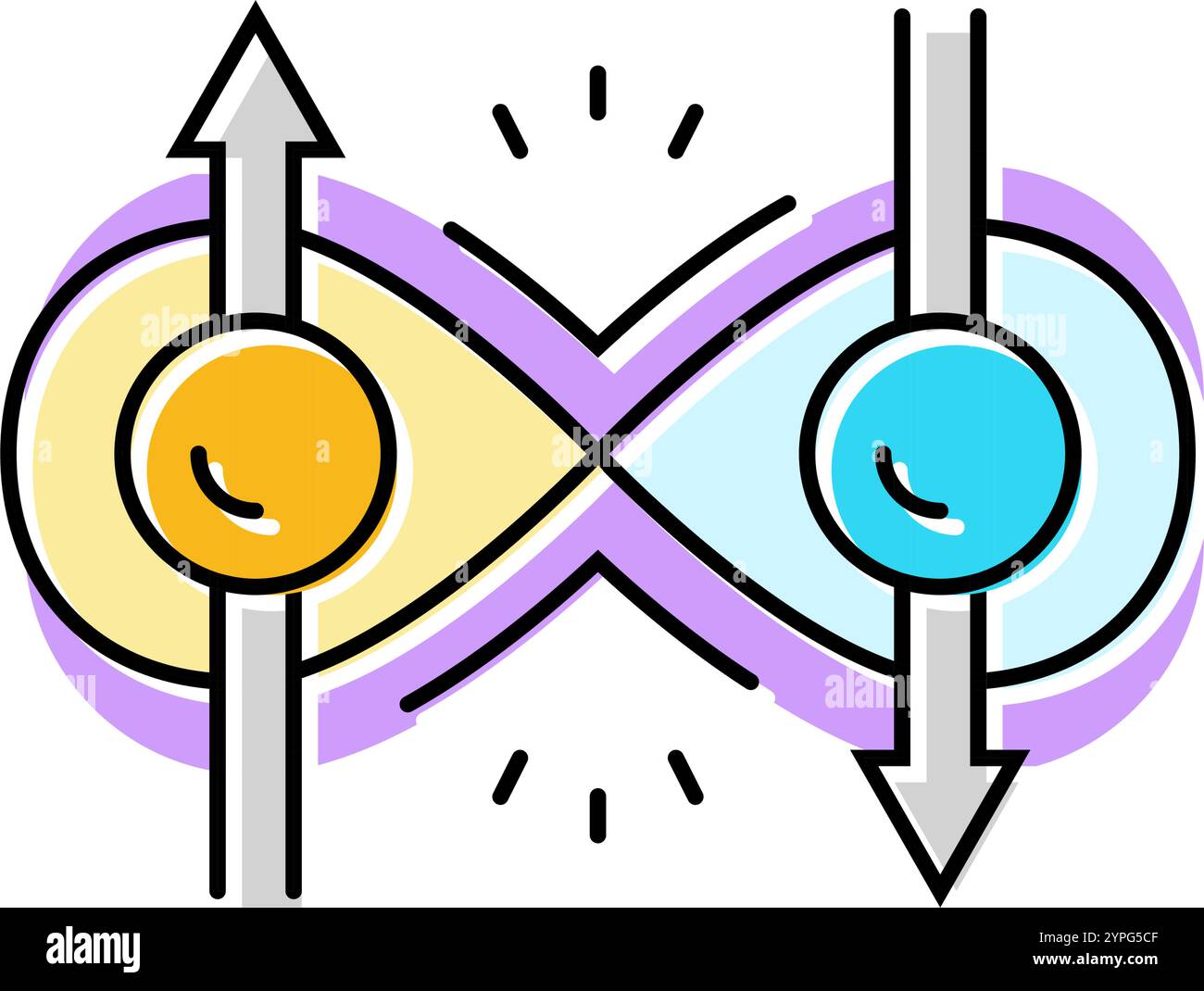 entanglement quantum technology color icon vector illustration Stock ...