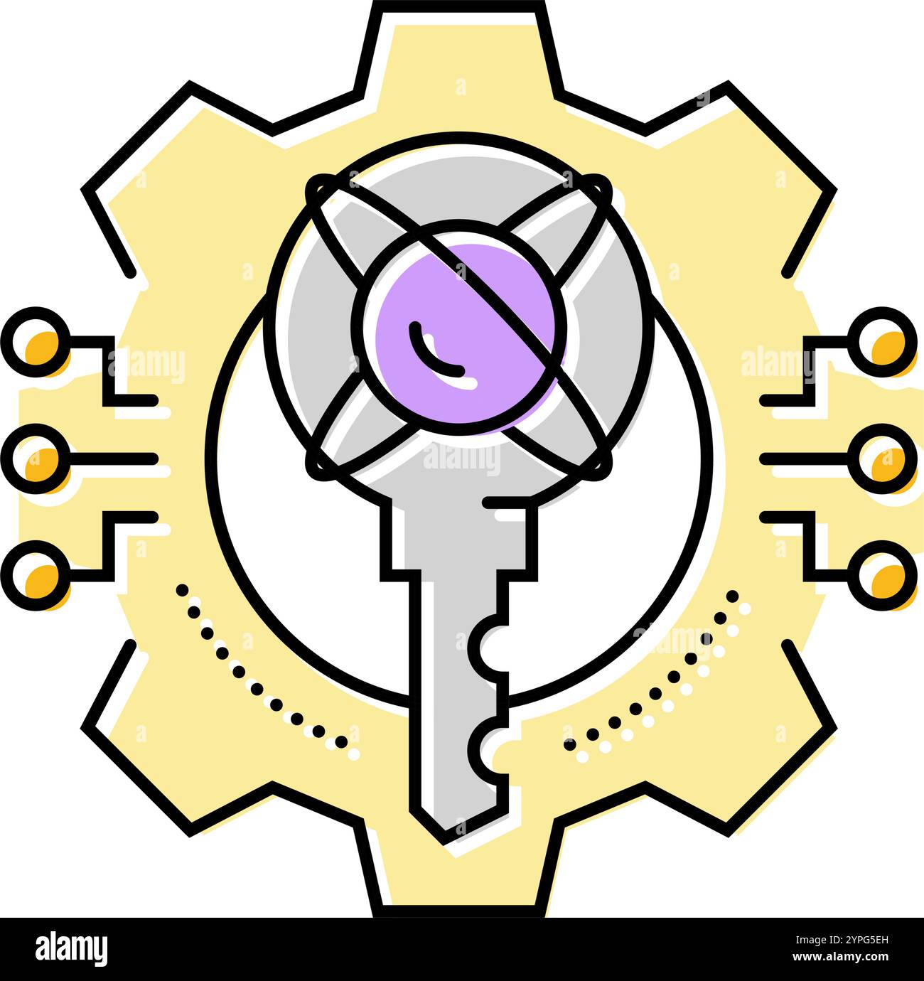 encryption quantum technology color icon vector illustration Stock ...