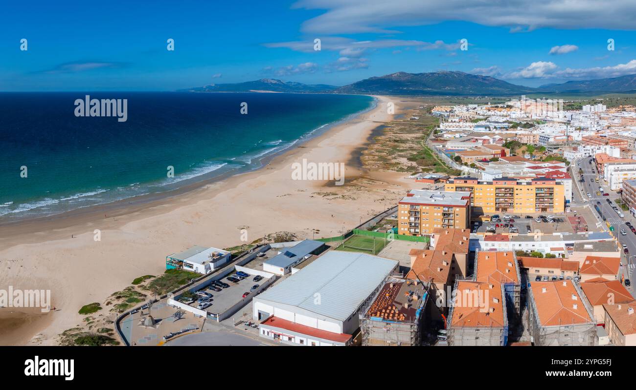 Aerial View of Tarifa's Coastline and Town in Spain Stock Photo - Alamy