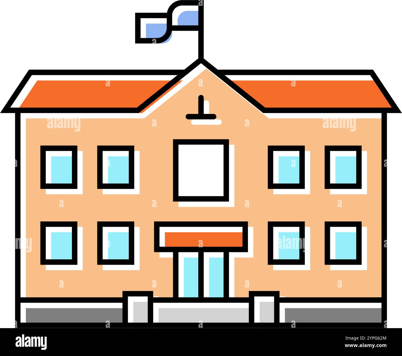 modern school building color icon vector illustration Stock Vector ...