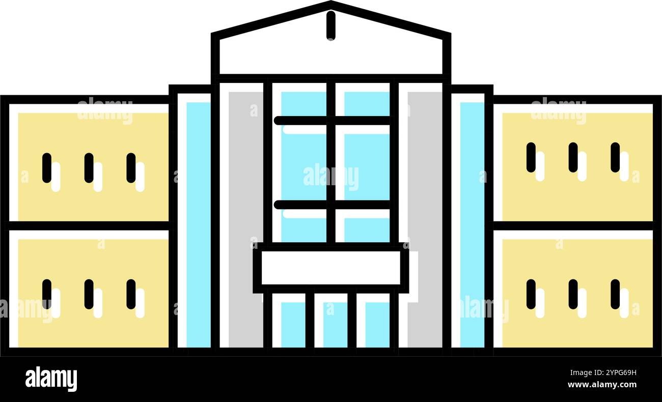 campus school building color icon vector illustration Stock Vector ...