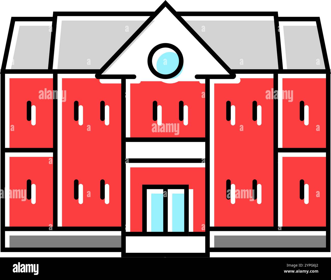 primary school building color icon vector illustration Stock Vector ...