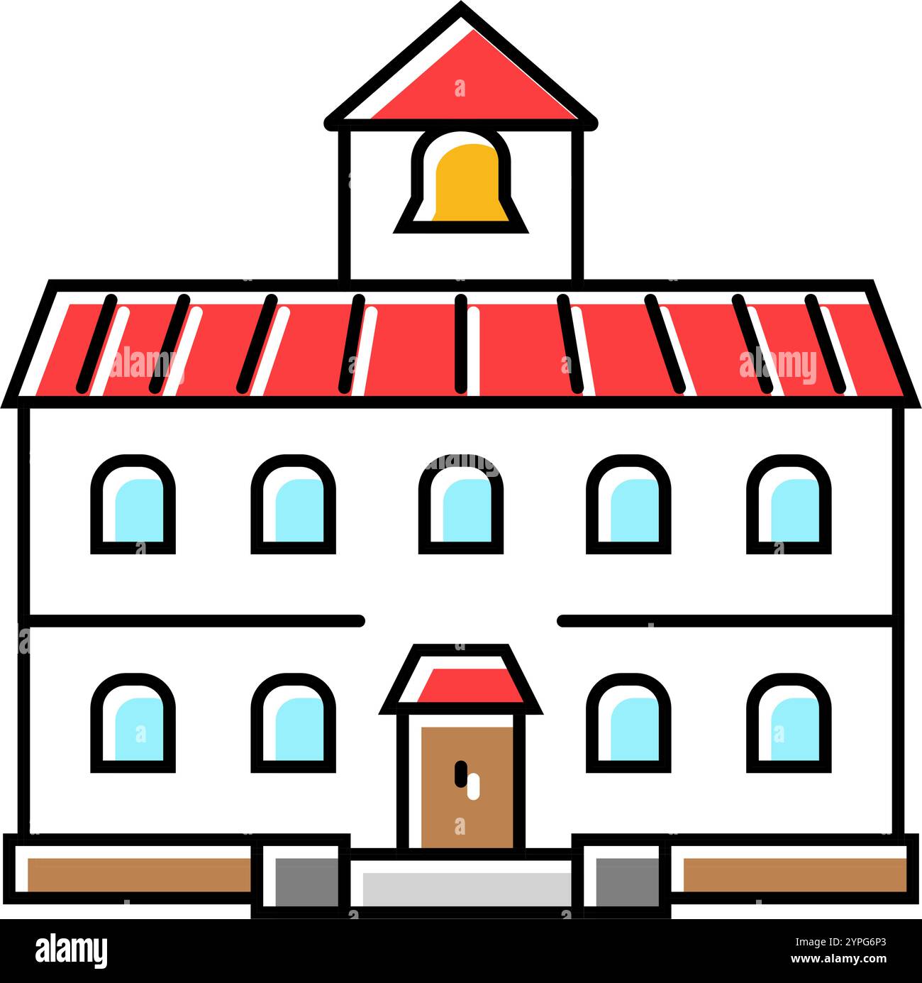 outside school building color icon vector illustration Stock Vector ...