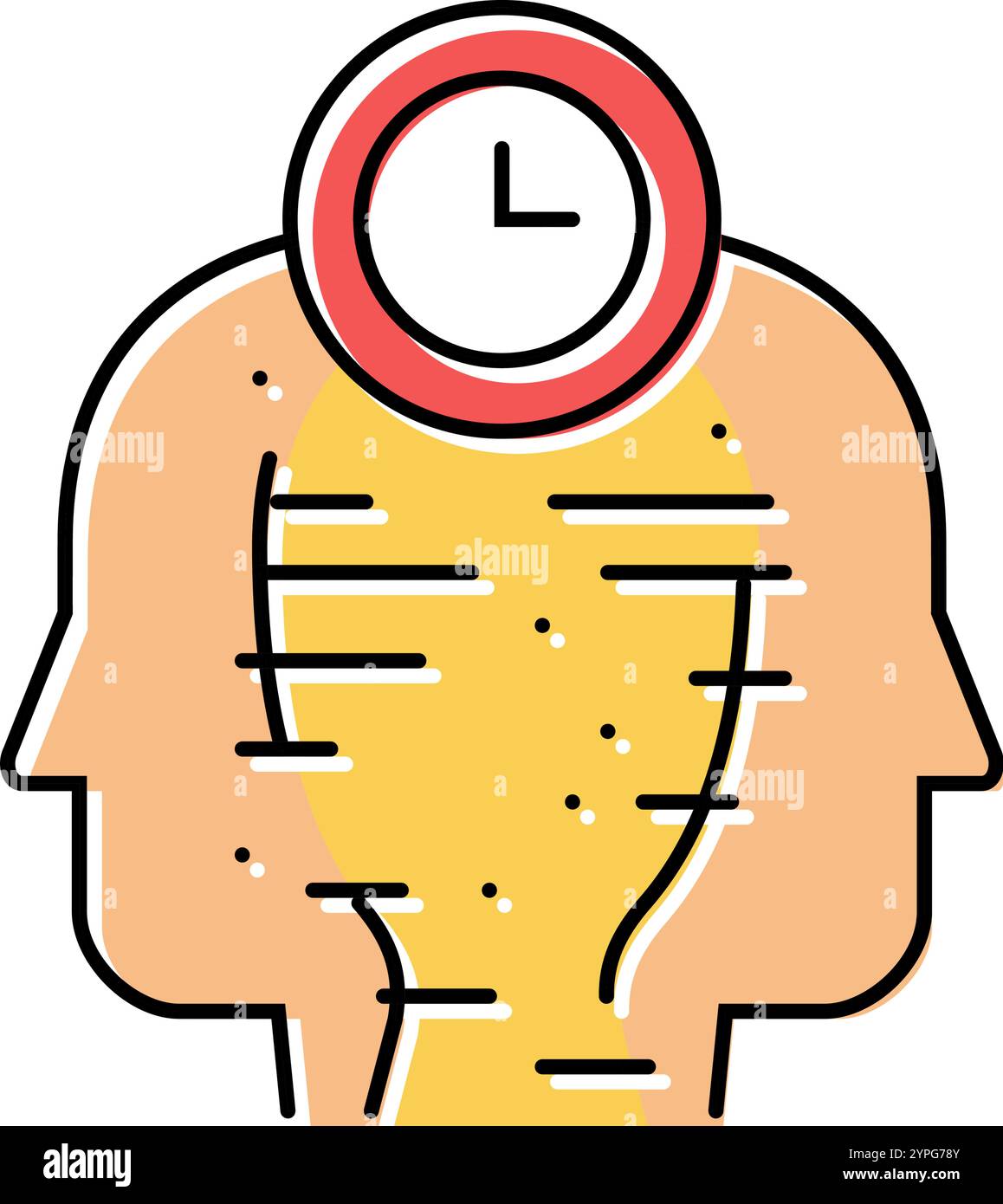 attention residue time management color icon vector illustration Stock ...