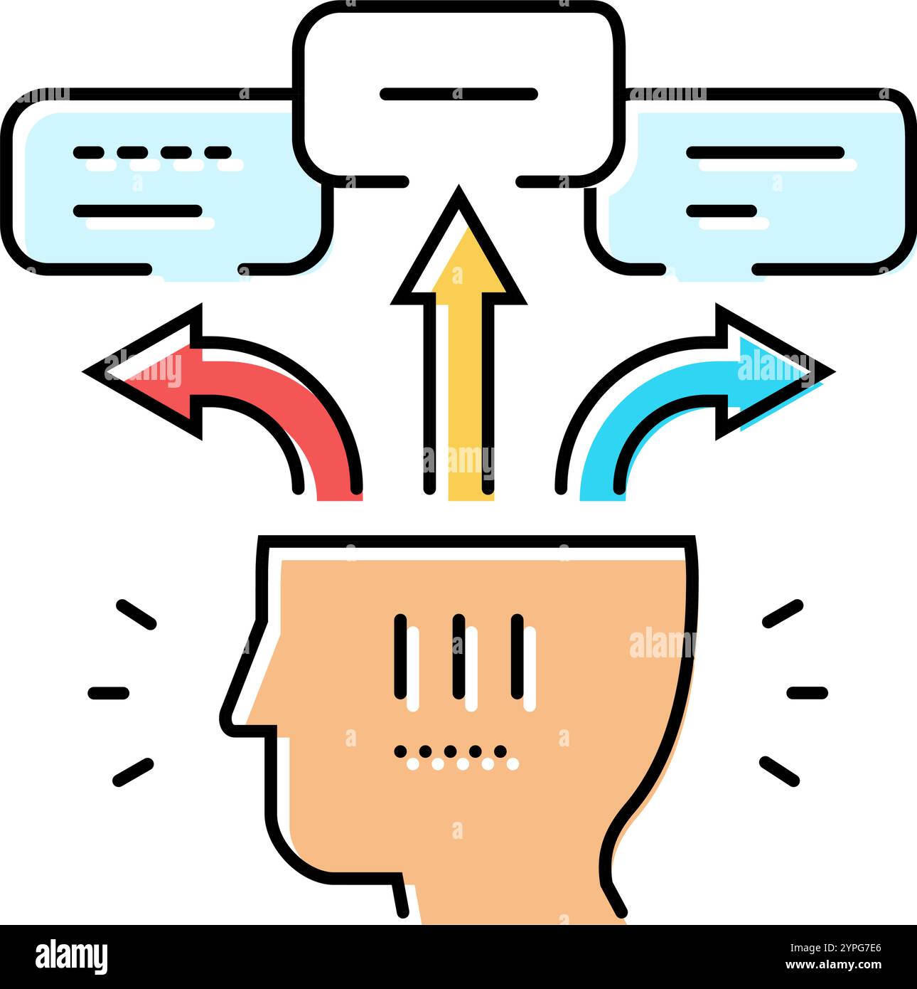 decision fatigue time management color icon vector illustration Stock ...