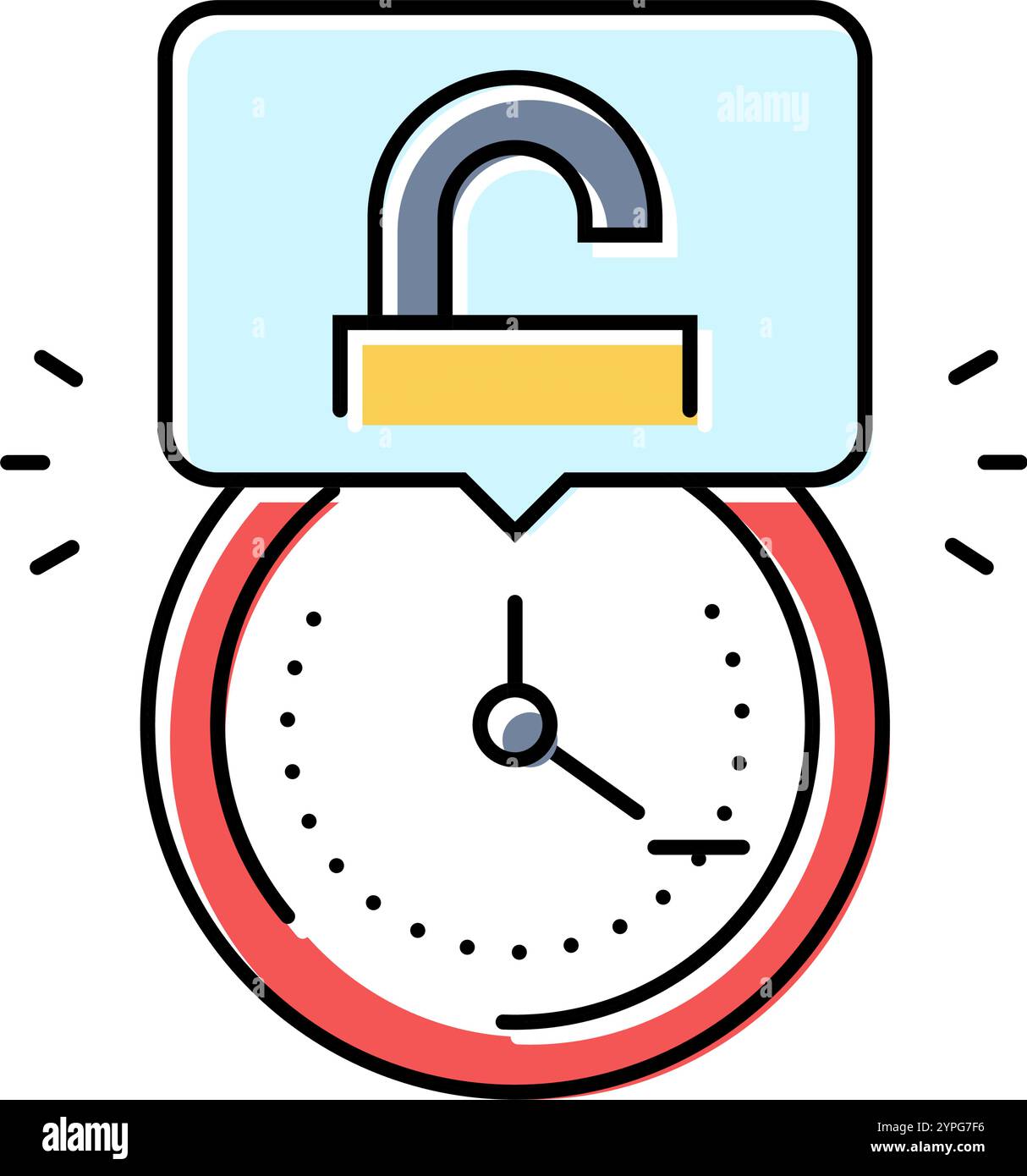 hacking time management color icon vector illustration Stock Vector ...