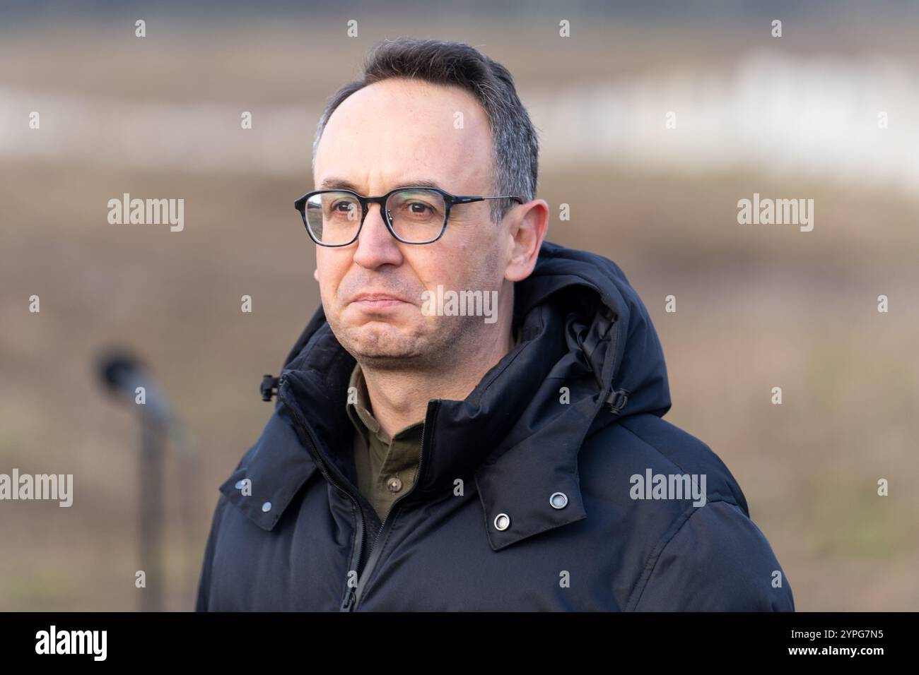 Dariusz Klimczak, Minister of infrastruktury speaks during a press ...