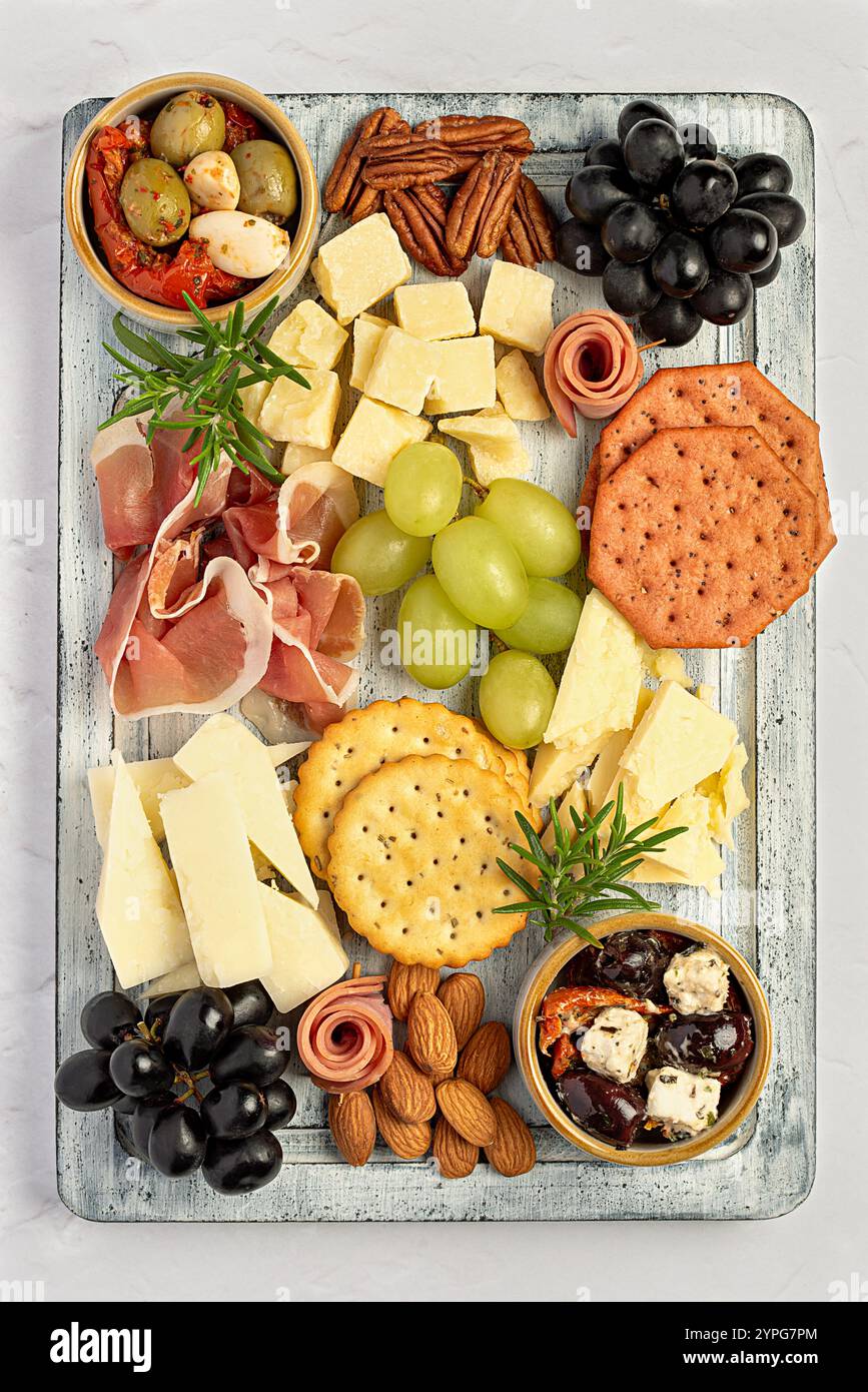 Macro food photography of antipasto with parmesan, sheep cheese, mature ...