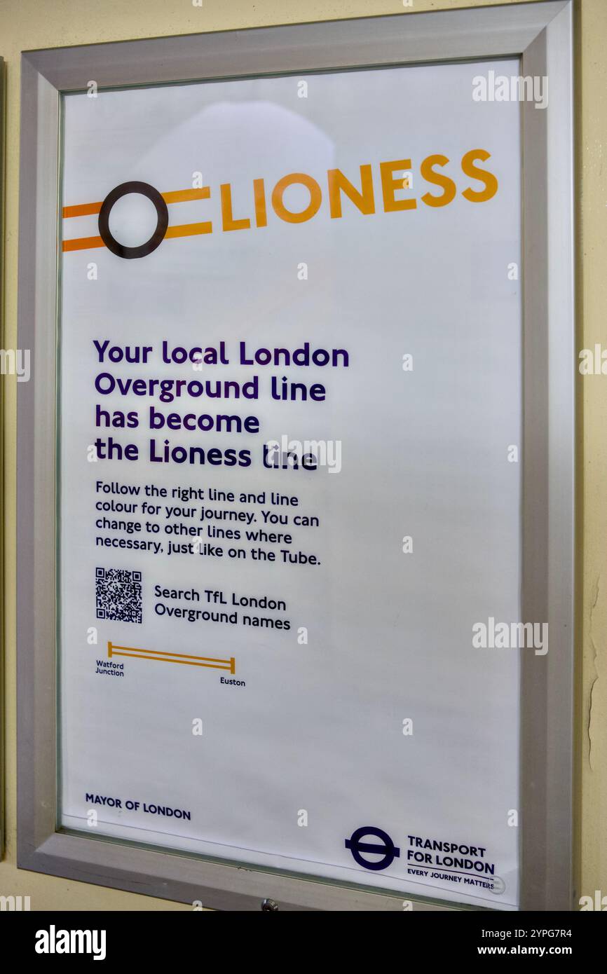 New Signage For The Renamed Lioness Line On The Old London Overground ...