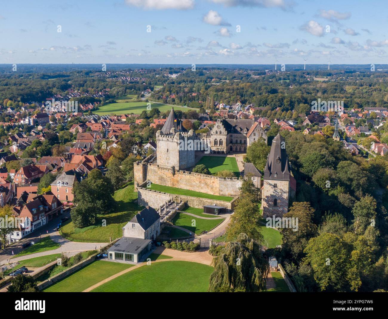 Aerial view of the Bad Bentheim castle and town, Germany Stock Photo ...