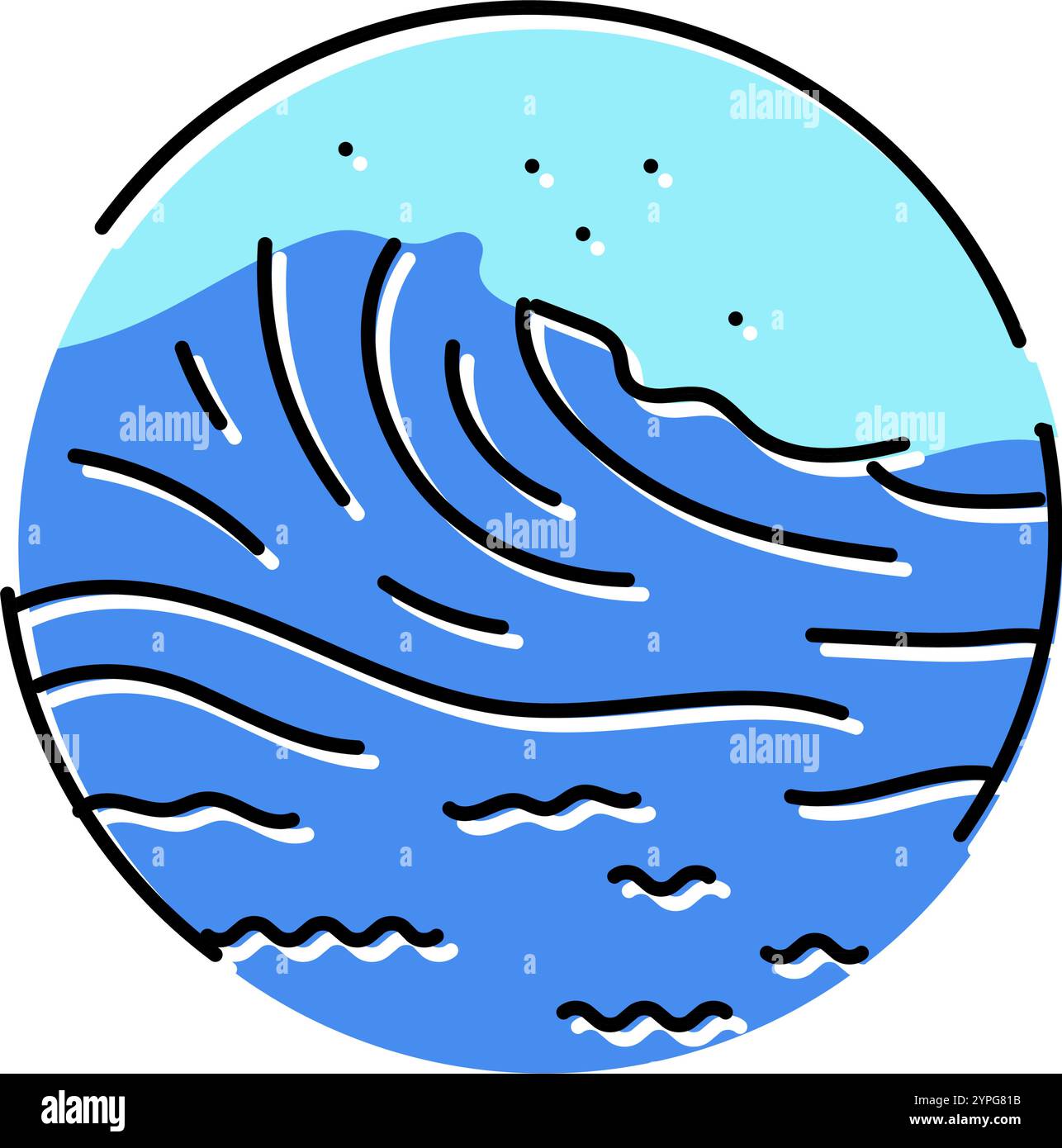 ocean waves tidal power color icon vector illustration Stock Vector ...
