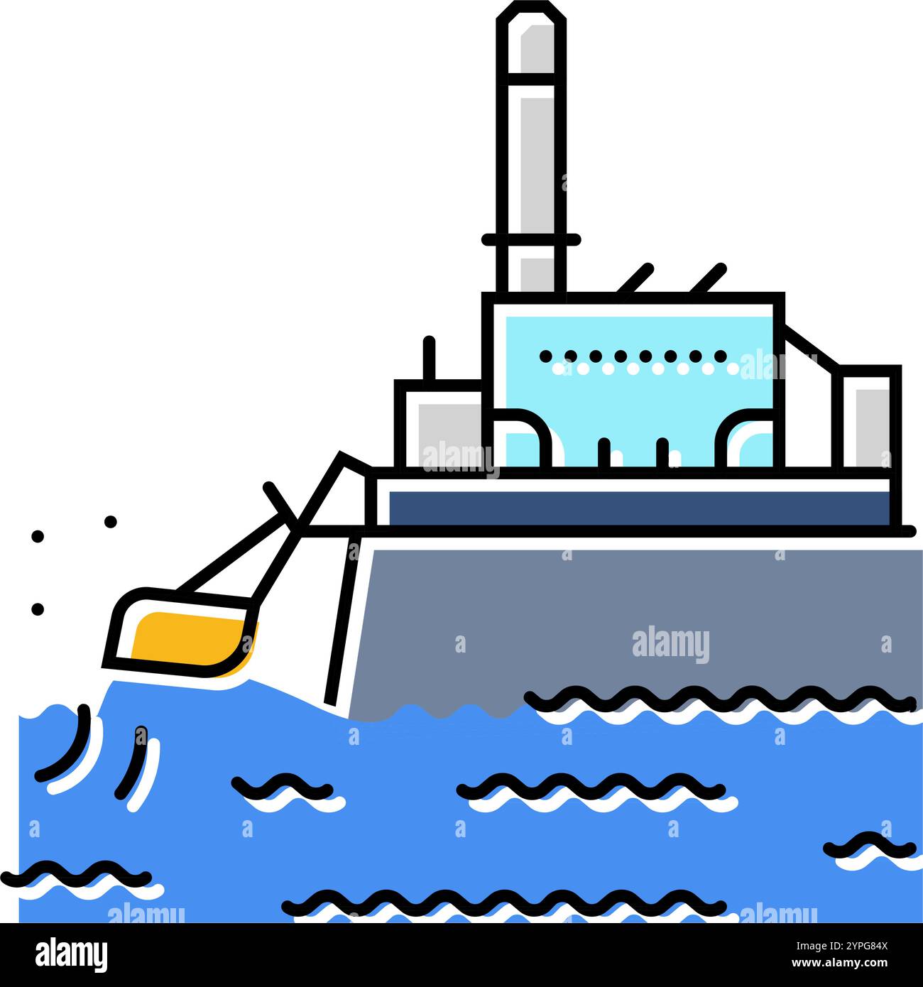 wave plant tidal power color icon vector illustration Stock Vector ...