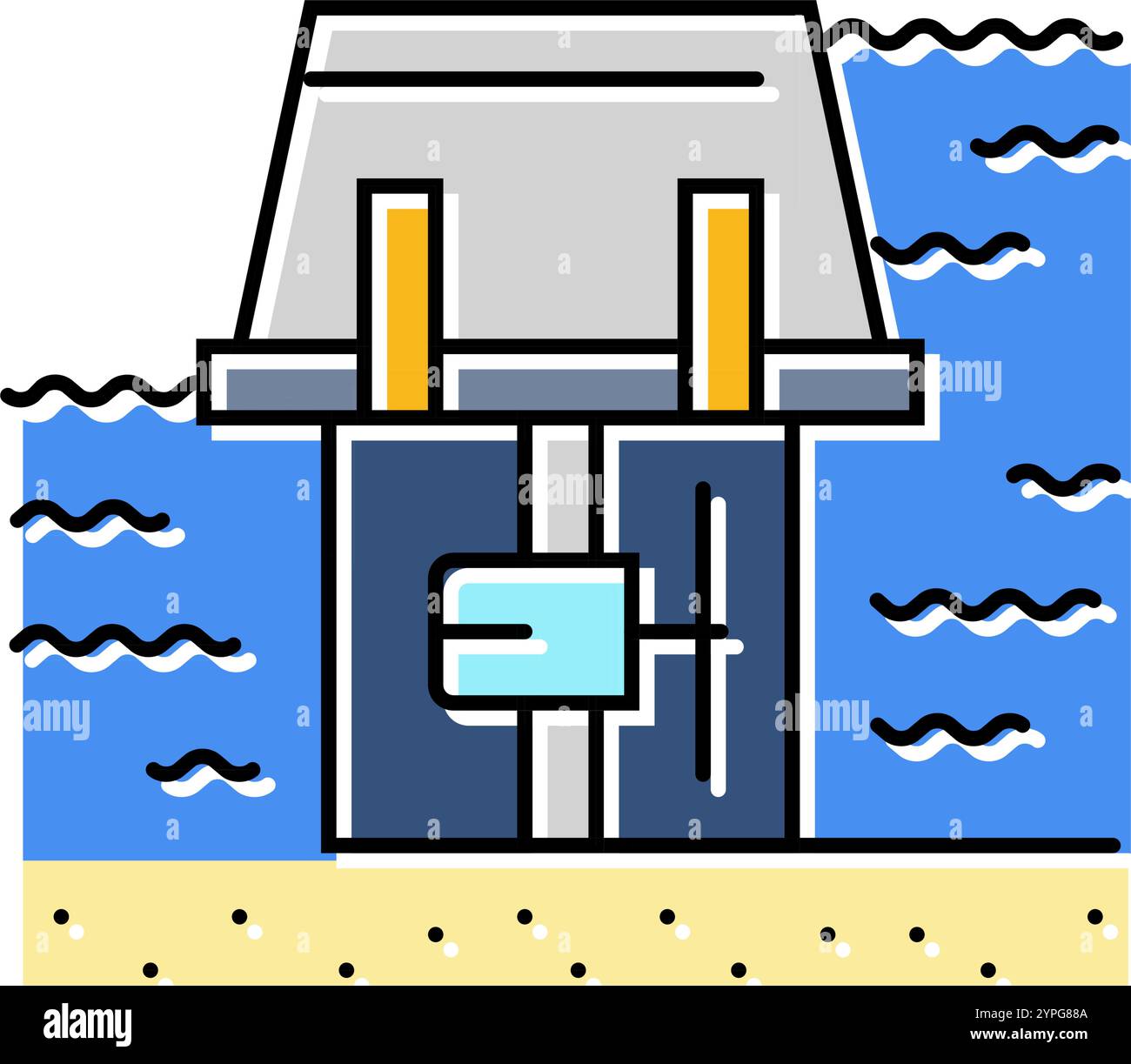 range systems barrages tidal color icon vector illustration Stock ...