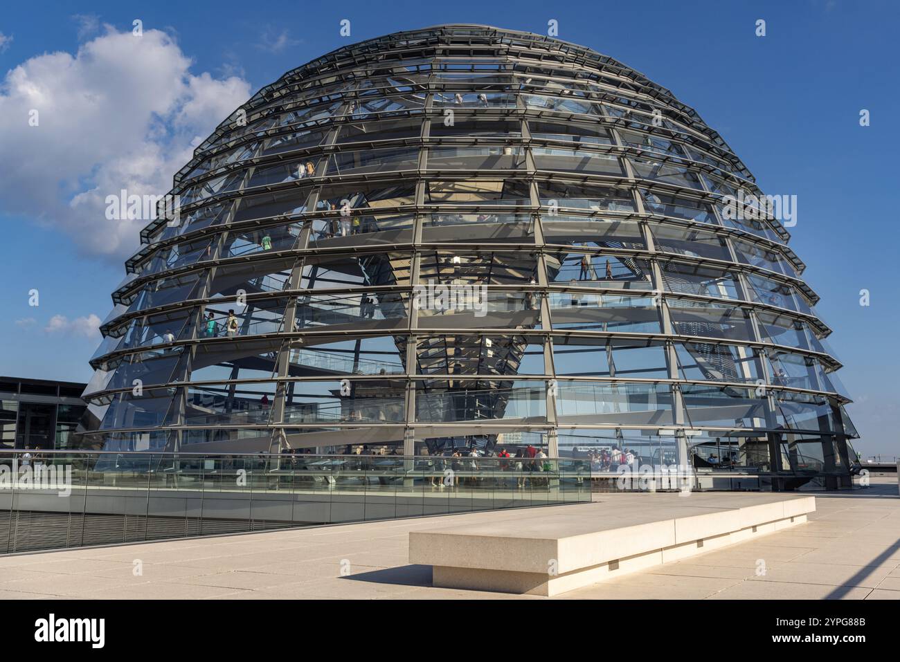 The Reichstag building dome, glass dome open to visitors on top of the ...