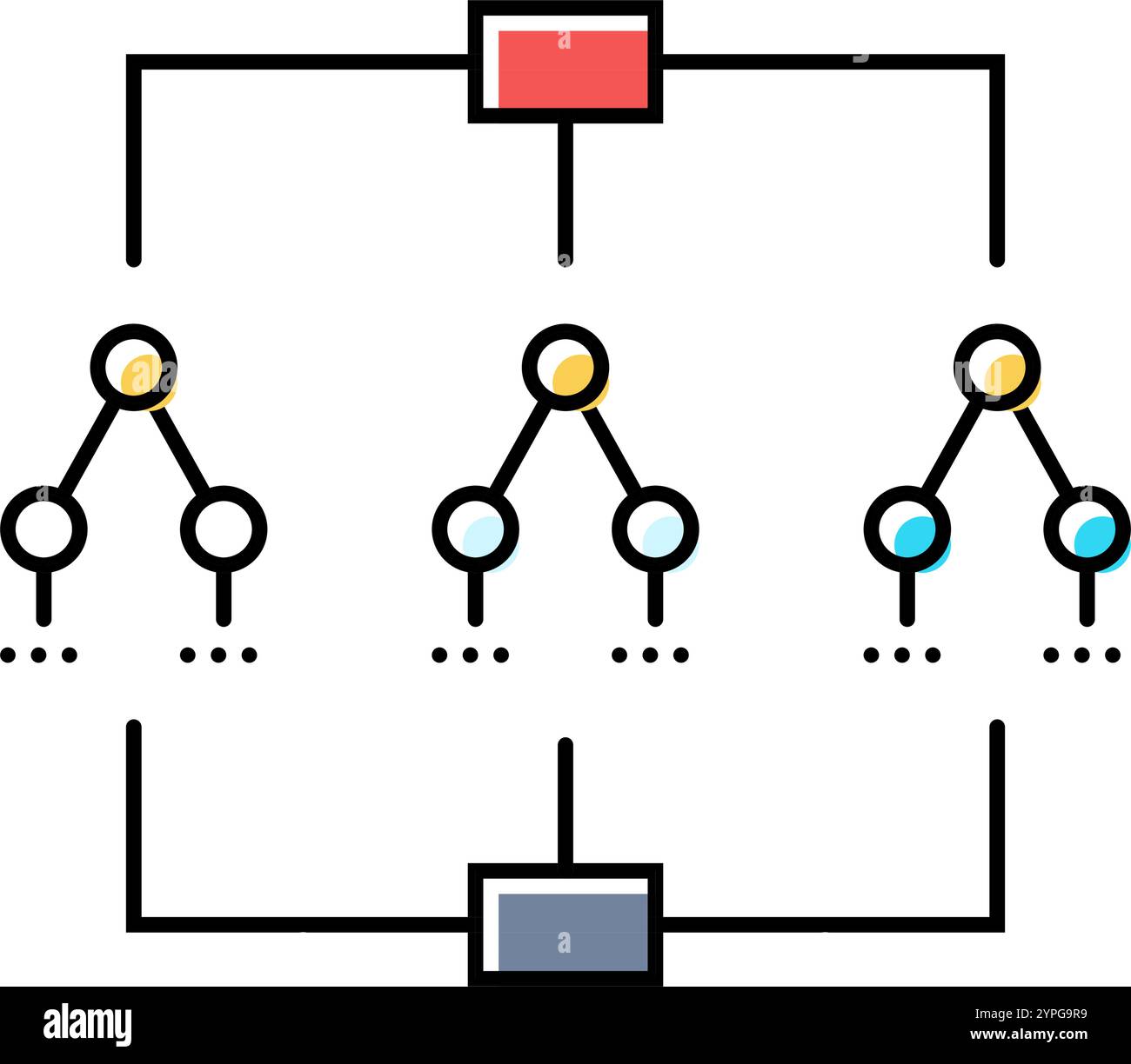 decision tree algorithm color icon vector illustration Stock Vector ...