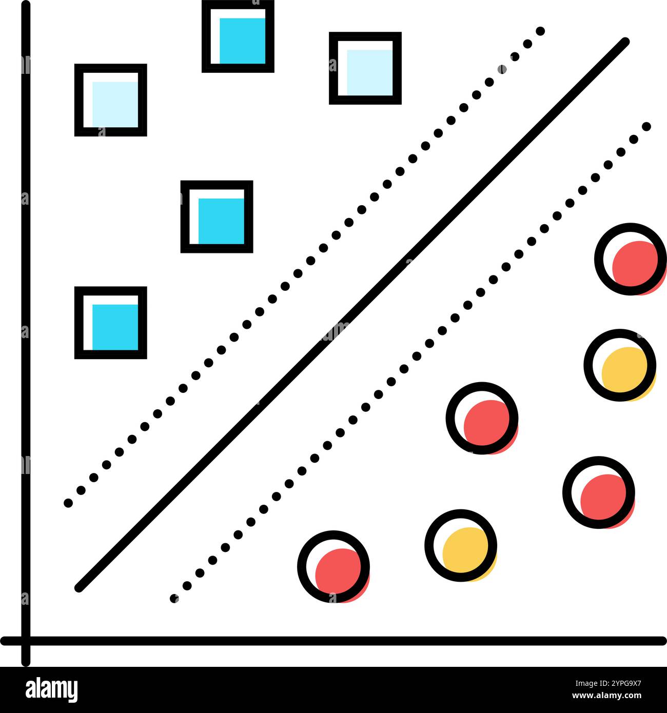 k nearest neighbors knn algorithm color icon vector illustration Stock ...