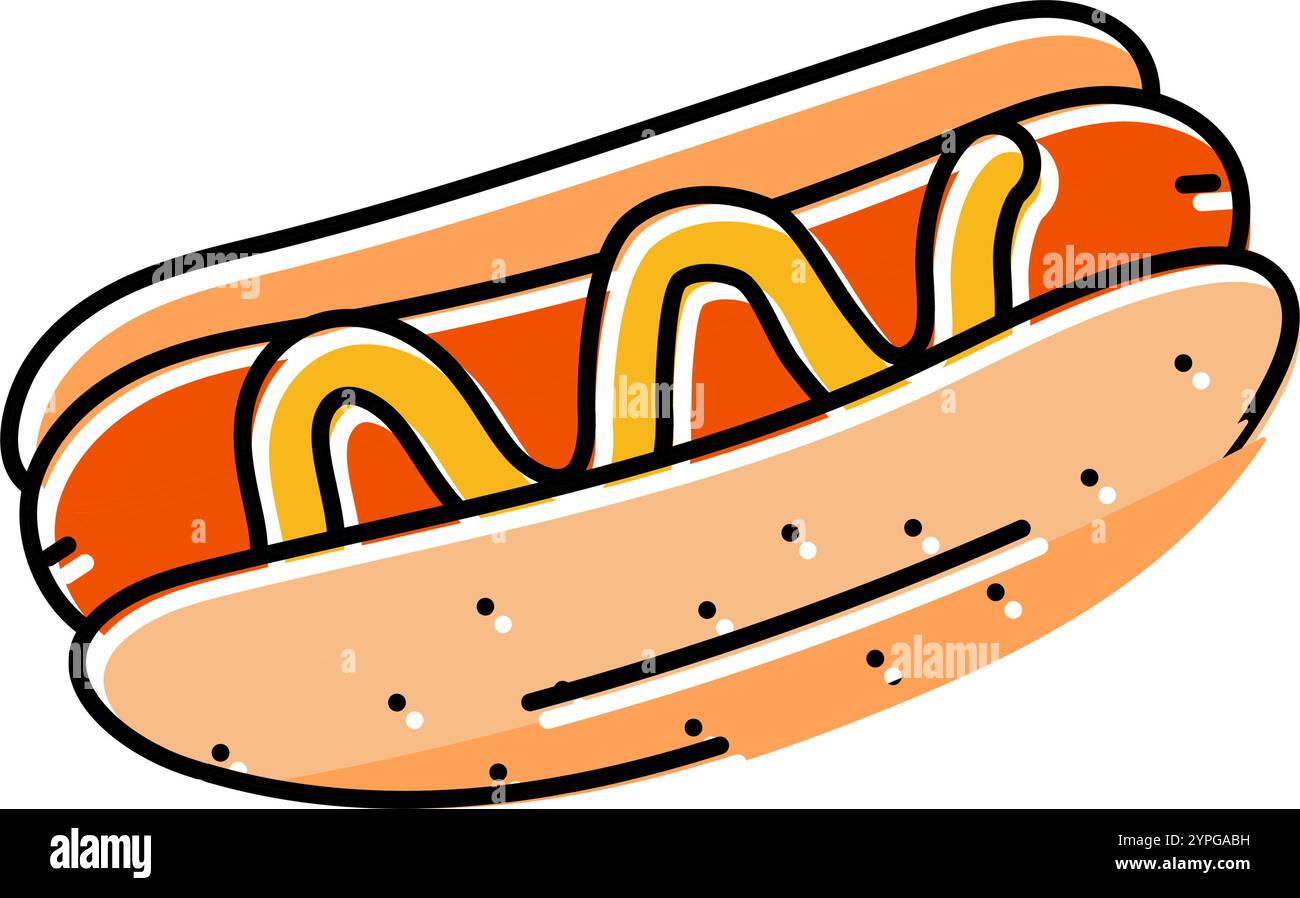 hot dog fast food color icon vector illustration Stock Vector Image ...
