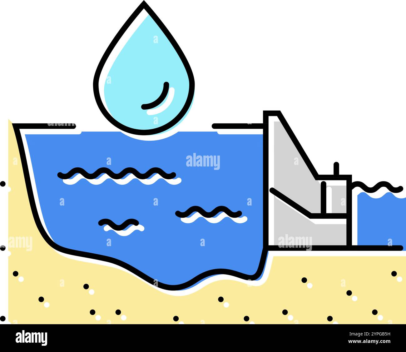 water reservoir hydroelectric power color icon vector illustration ...