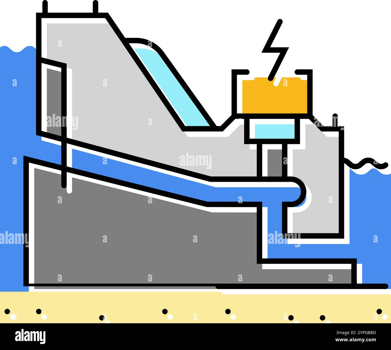 power generation hydroelectric color icon vector illustration Stock ...