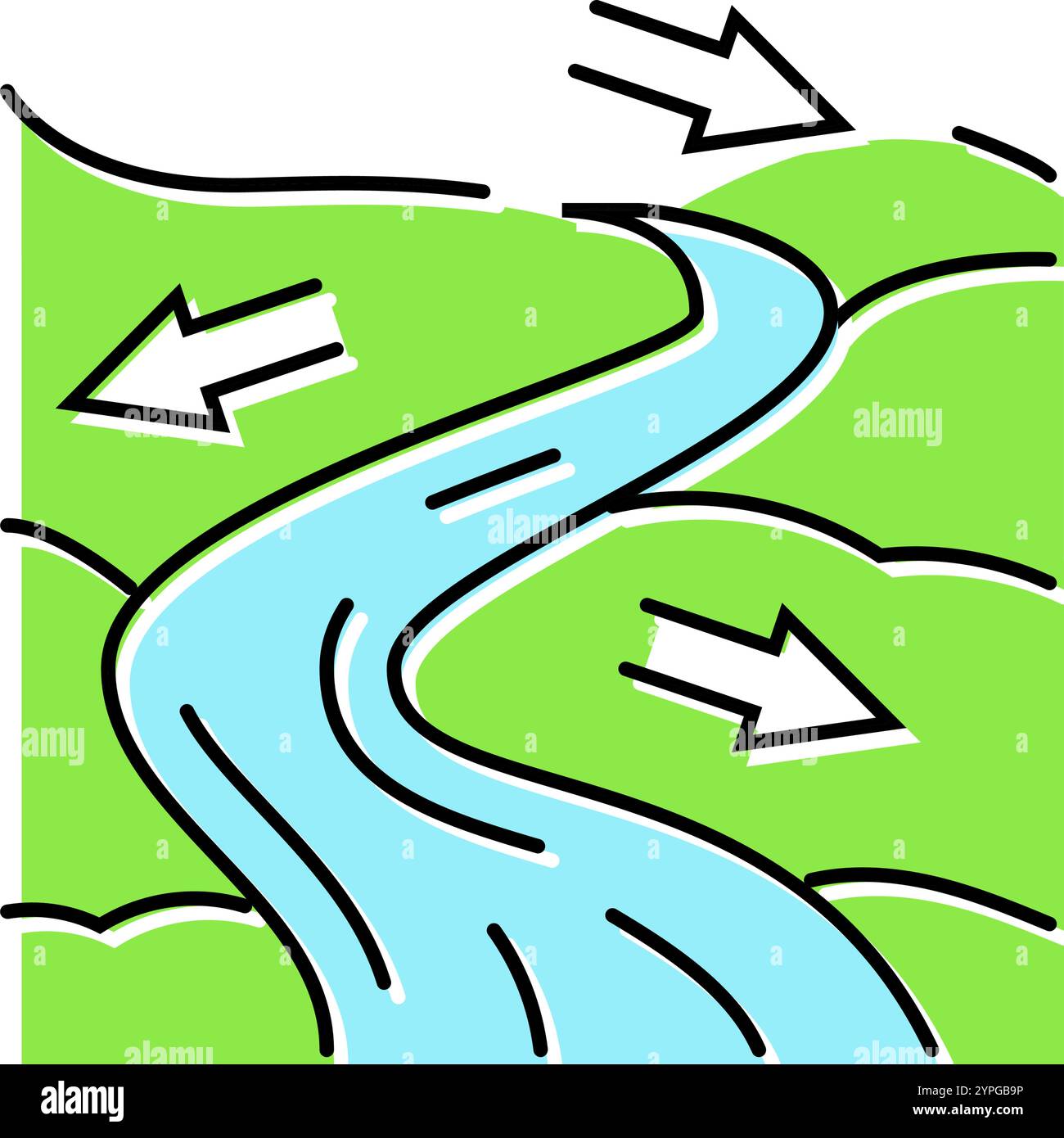 river flow hydroelectric power color icon vector illustration Stock ...