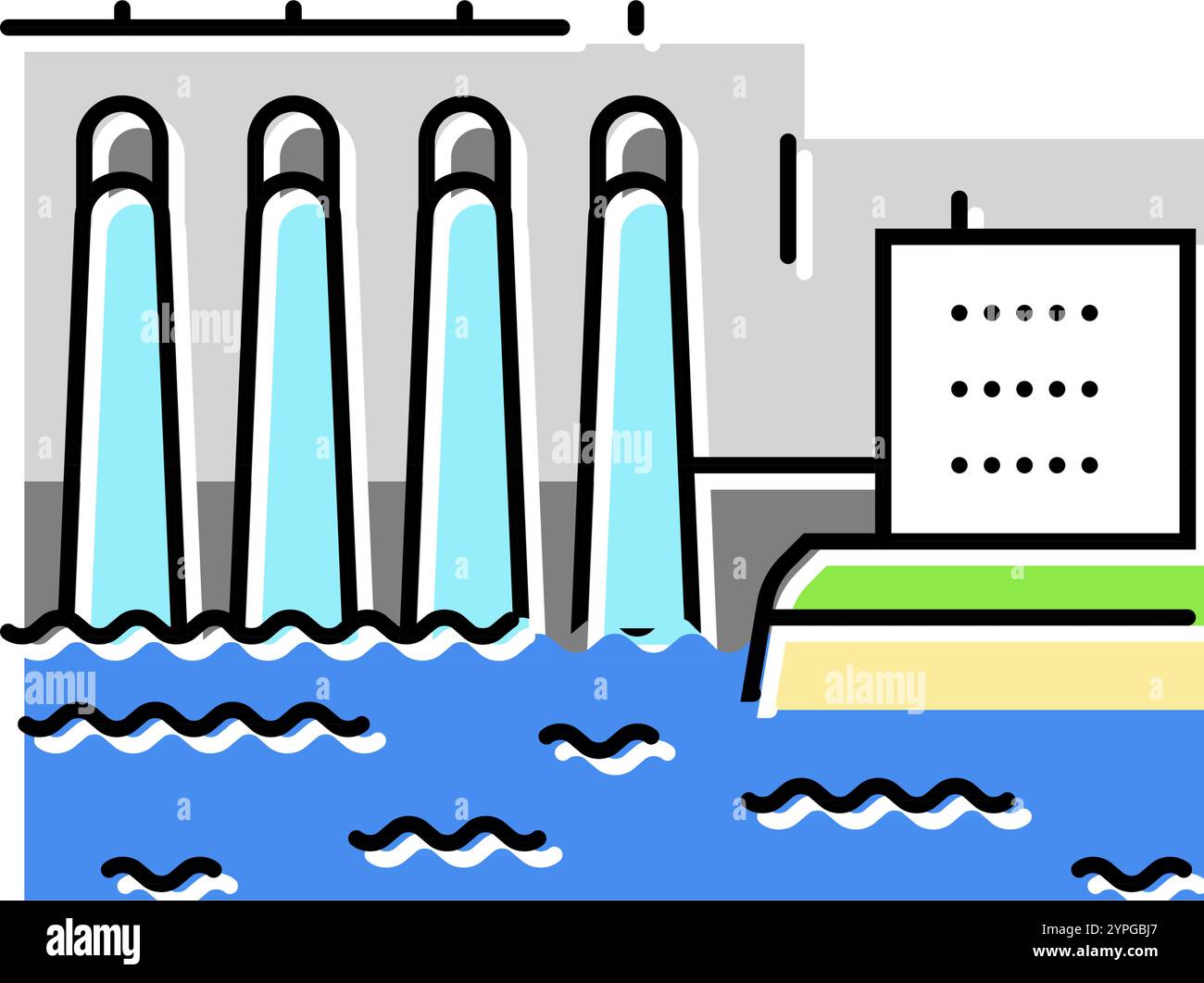 hydro station hydroelectric power color icon vector illustration Stock ...
