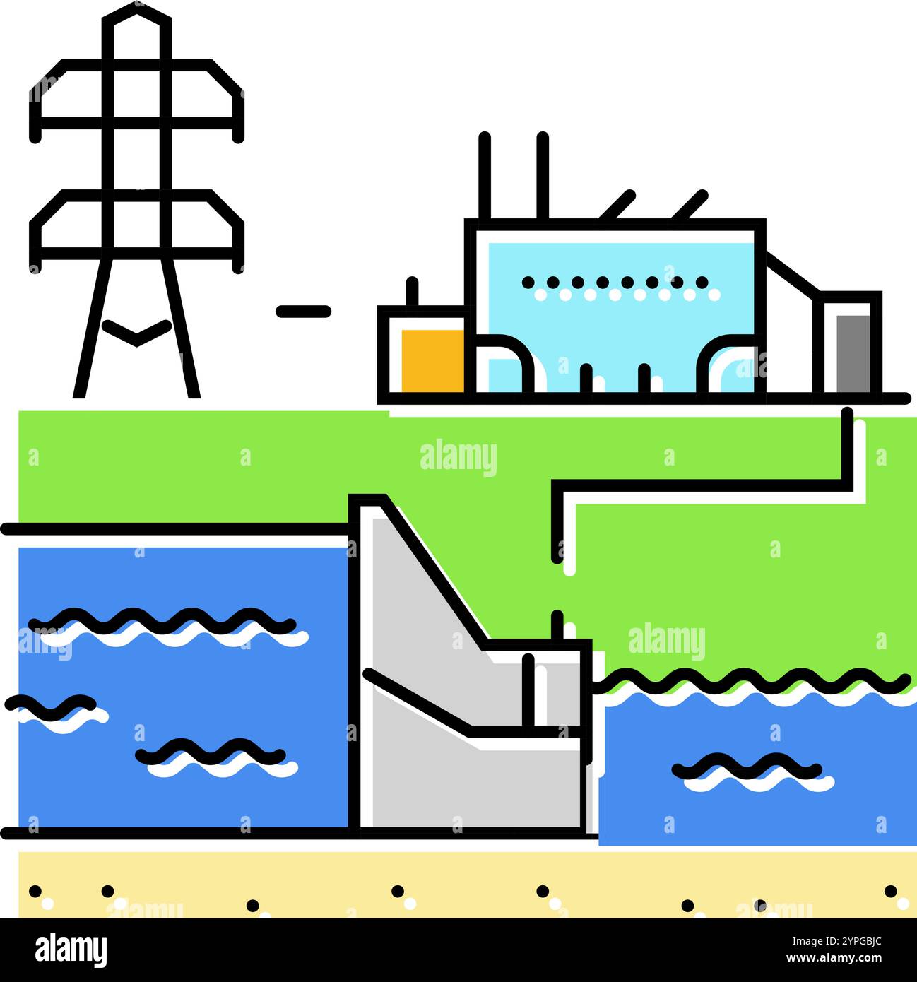 hydroelectric plant power color icon vector illustration Stock Vector ...