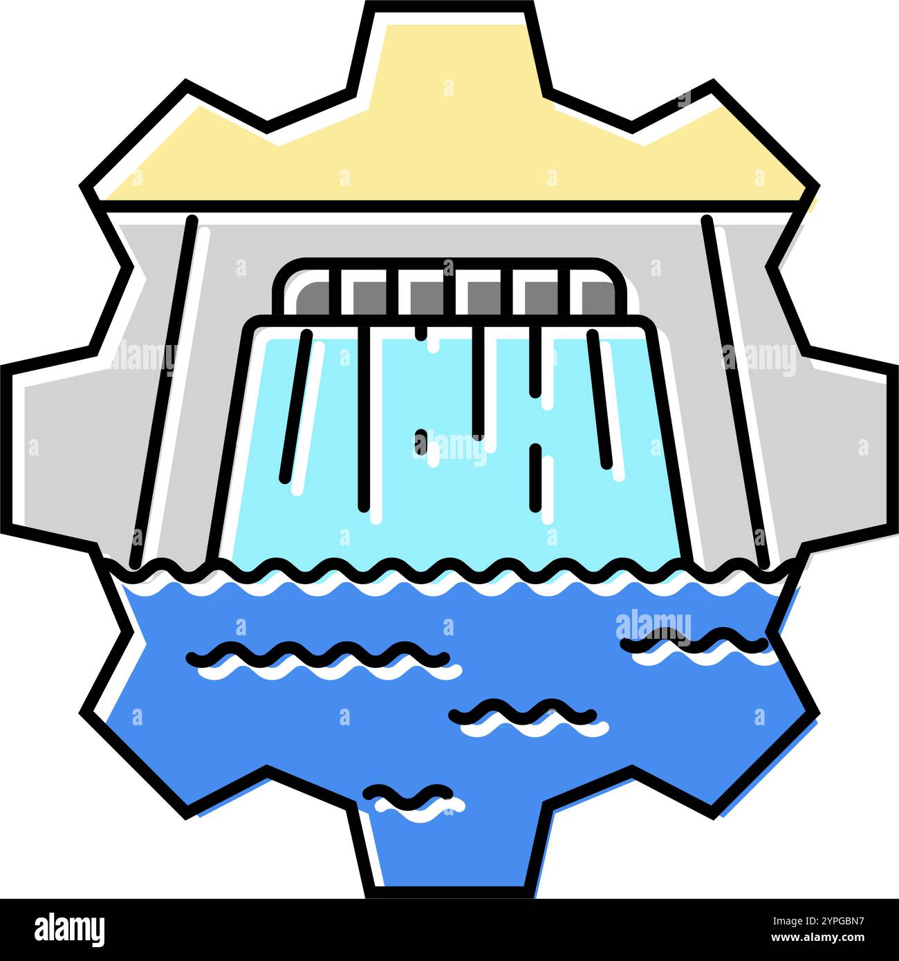 hydro technology hydroelectric power color icon vector illustration ...