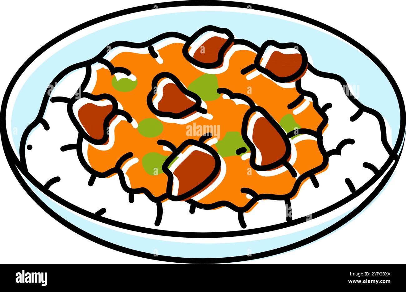 curry dish indian cuisine color icon vector illustration Stock Vector ...