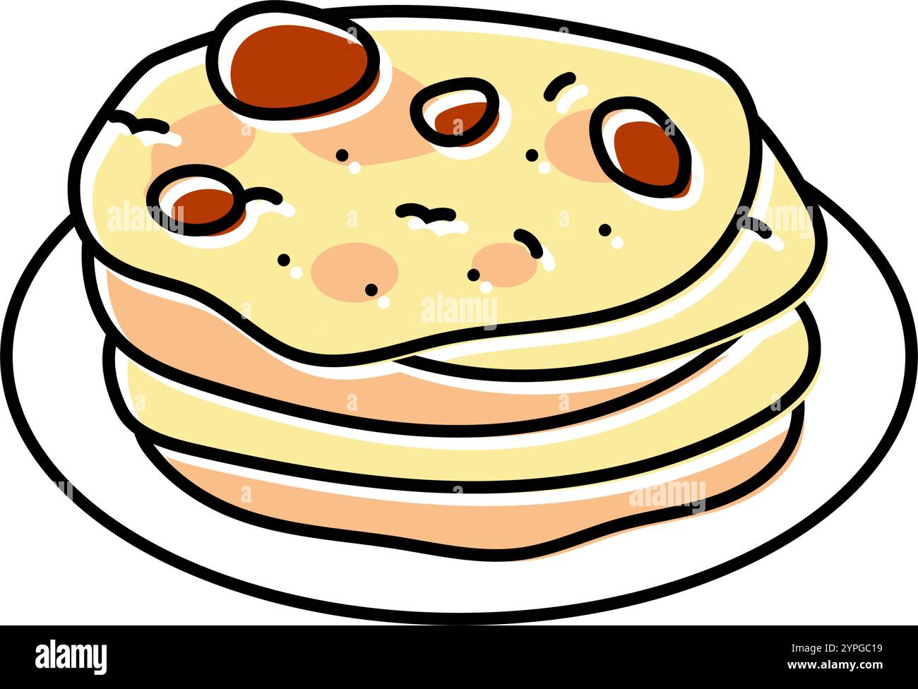 naan bread indian cuisine color icon vector illustration Stock Vector ...