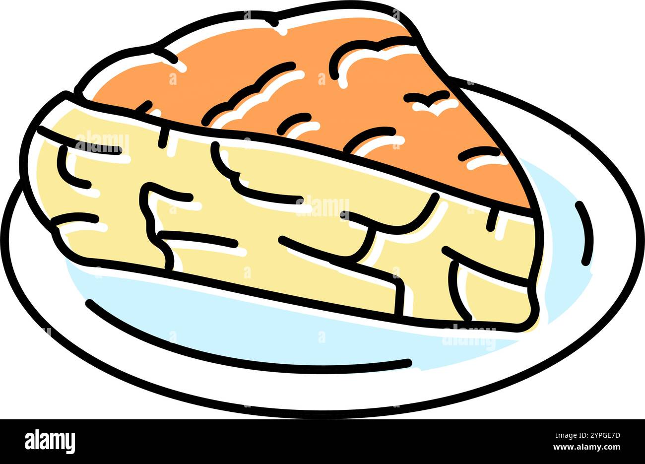 tortilla espanola spanish cuisine color icon vector illustration Stock ...