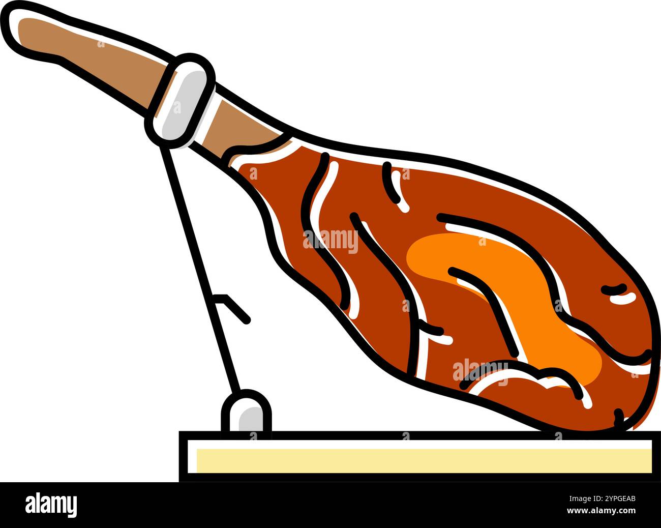jamon iberico spanish cuisine color icon vector illustration Stock ...