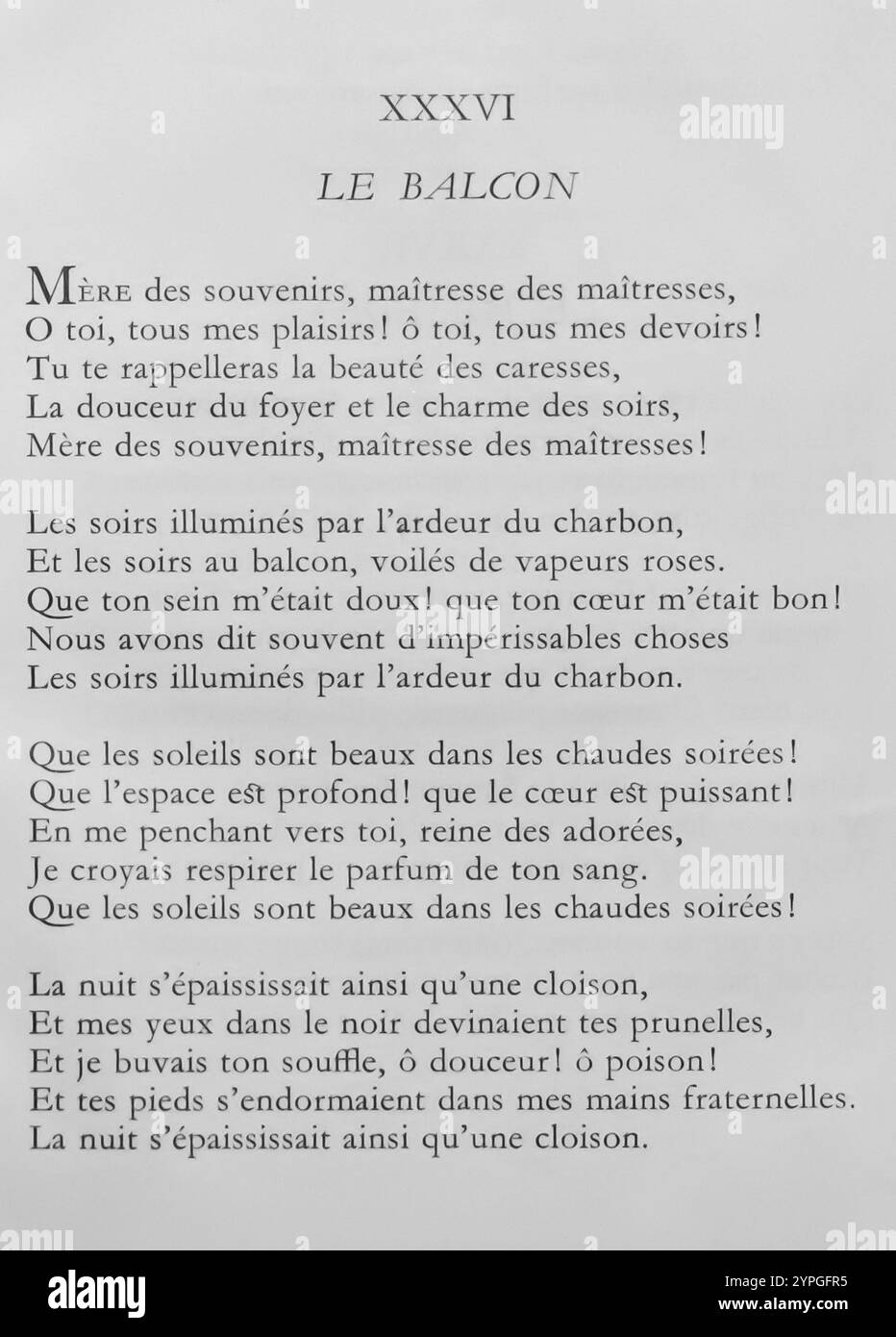 Le Balcon (The Balcony) by Charles Baudelaire Stock Photo - Alamy