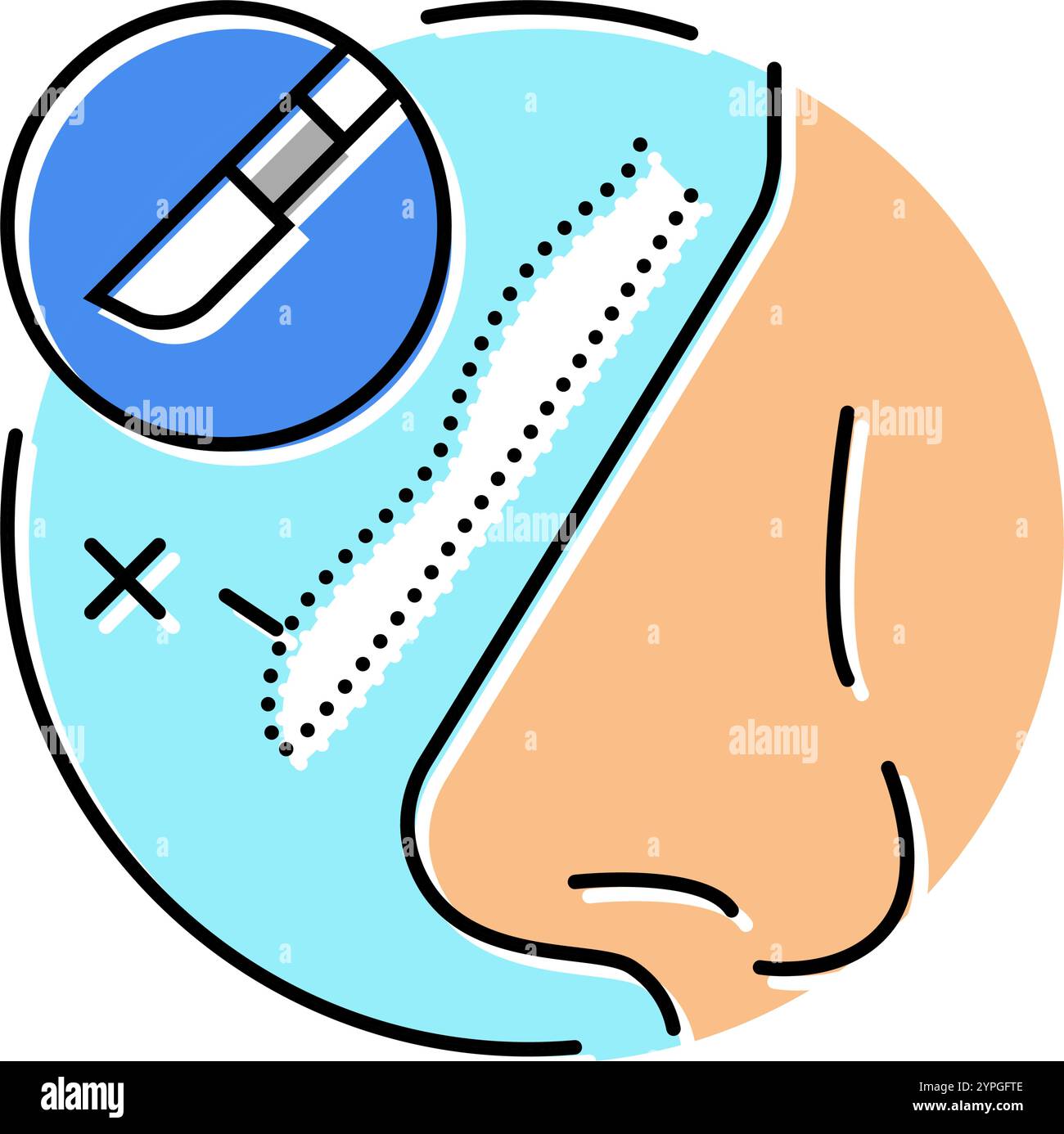 rhinoplasty surgery hospital color icon vector illustration Stock ...