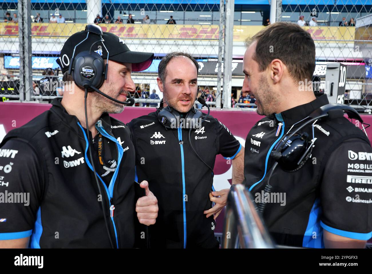 Doha, Qatar. 30th Nov, 2024. (L to R): John Howard (GBR) Alpine F1 Team ...