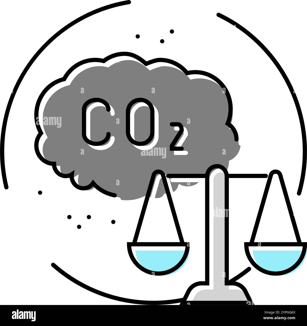 carbon emission limits energy policy color icon vector illustration ...