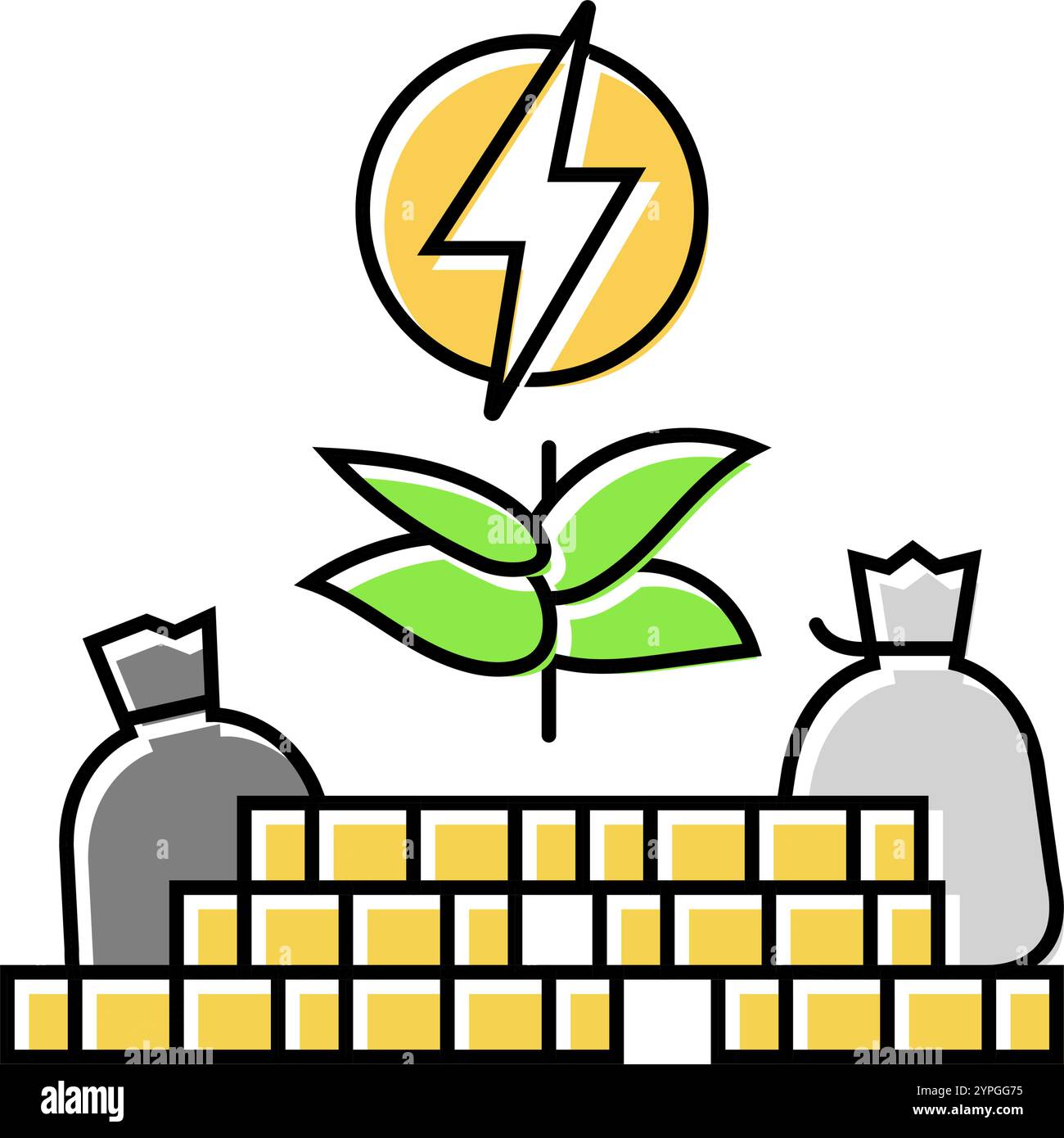 green investment energy policy color icon vector illustration Stock ...