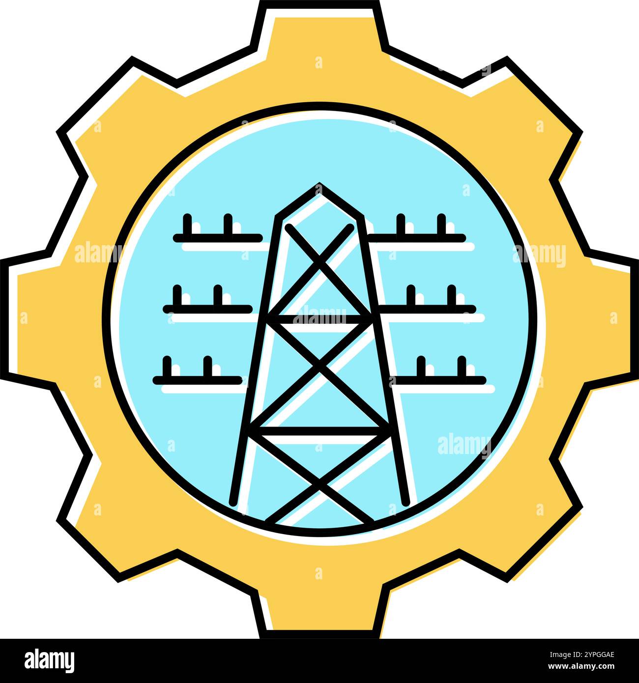 grid modernization energy policy color icon vector illustration Stock ...