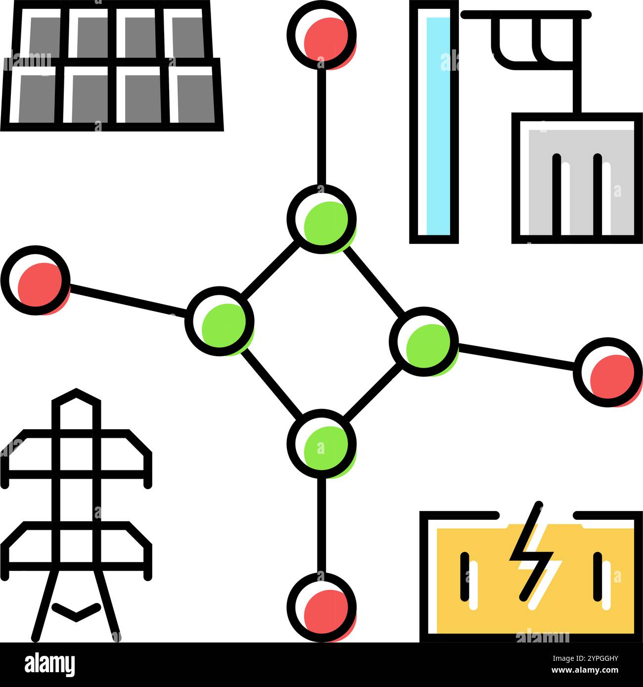 decentralized energy color icon vector illustration Stock Vector Image ...