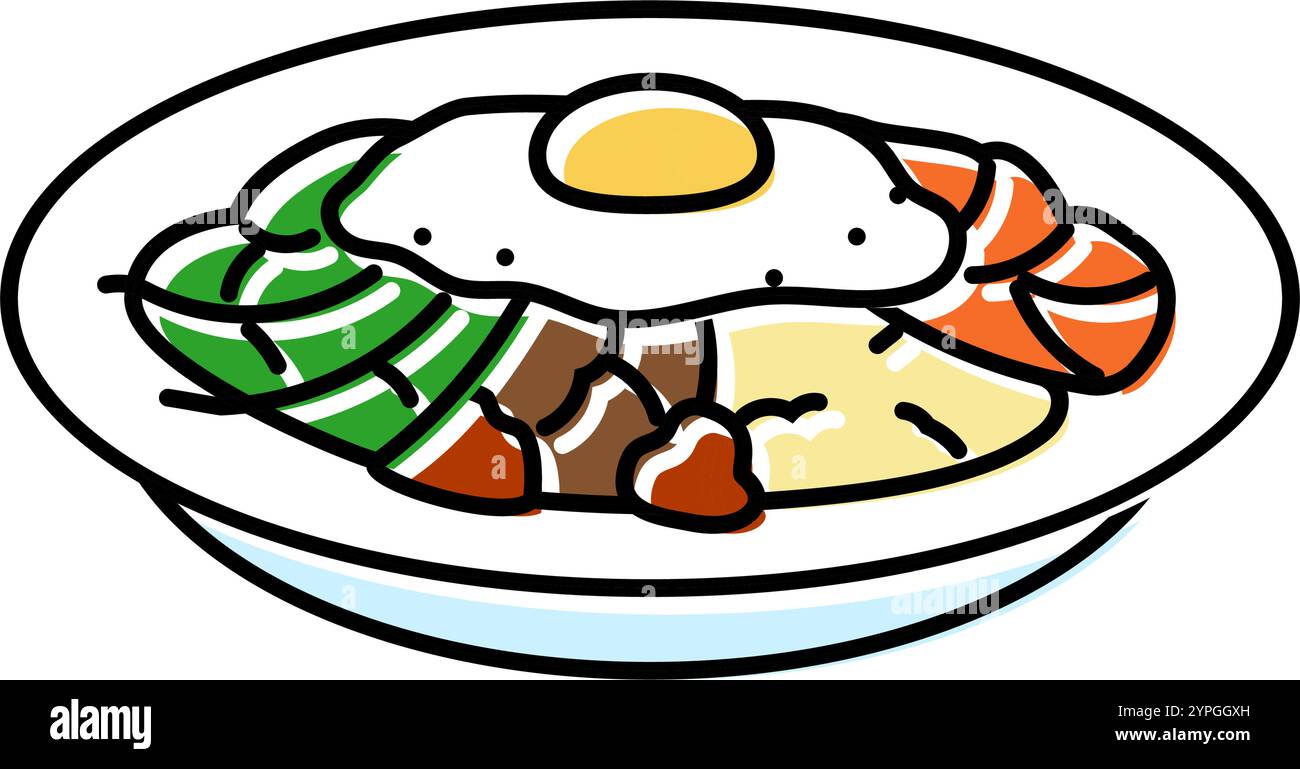 Bibimbap korean dish icon hi-res stock photography and images - Alamy