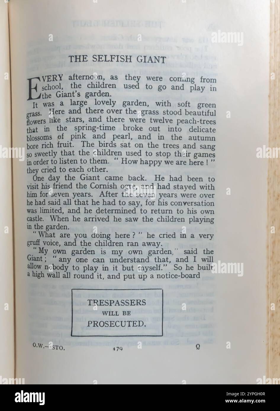 The Selfish Giant story by Oscar Wilde Stock Photo - Alamy