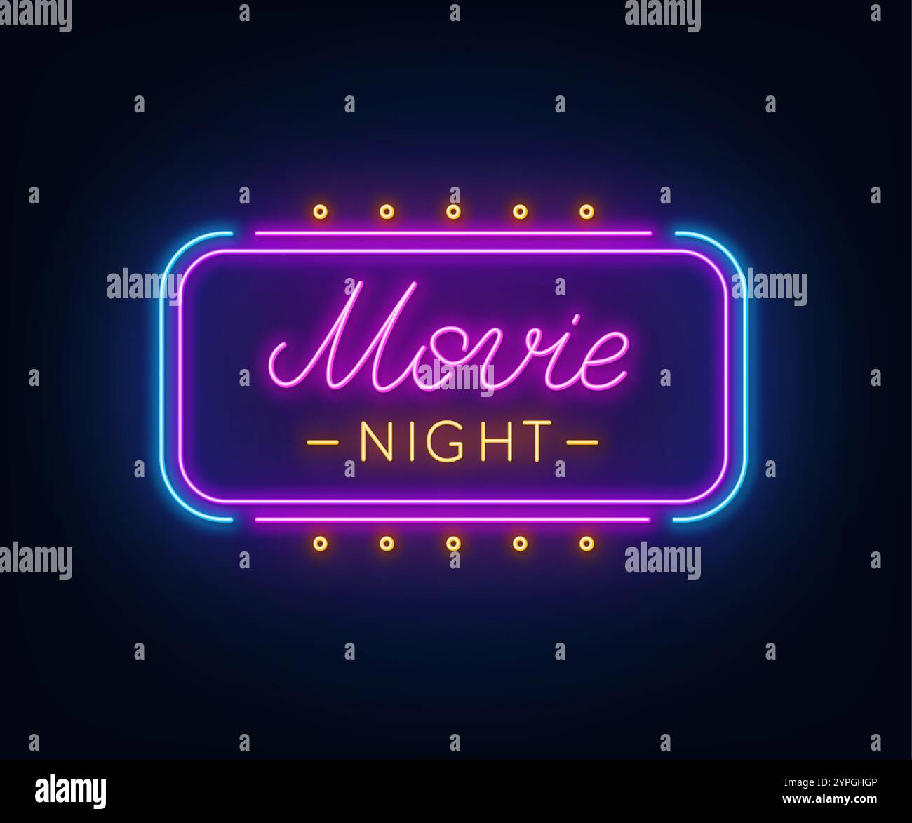 Movie Night Neon Sign on dark background Stock Vector Image & Art - Alamy