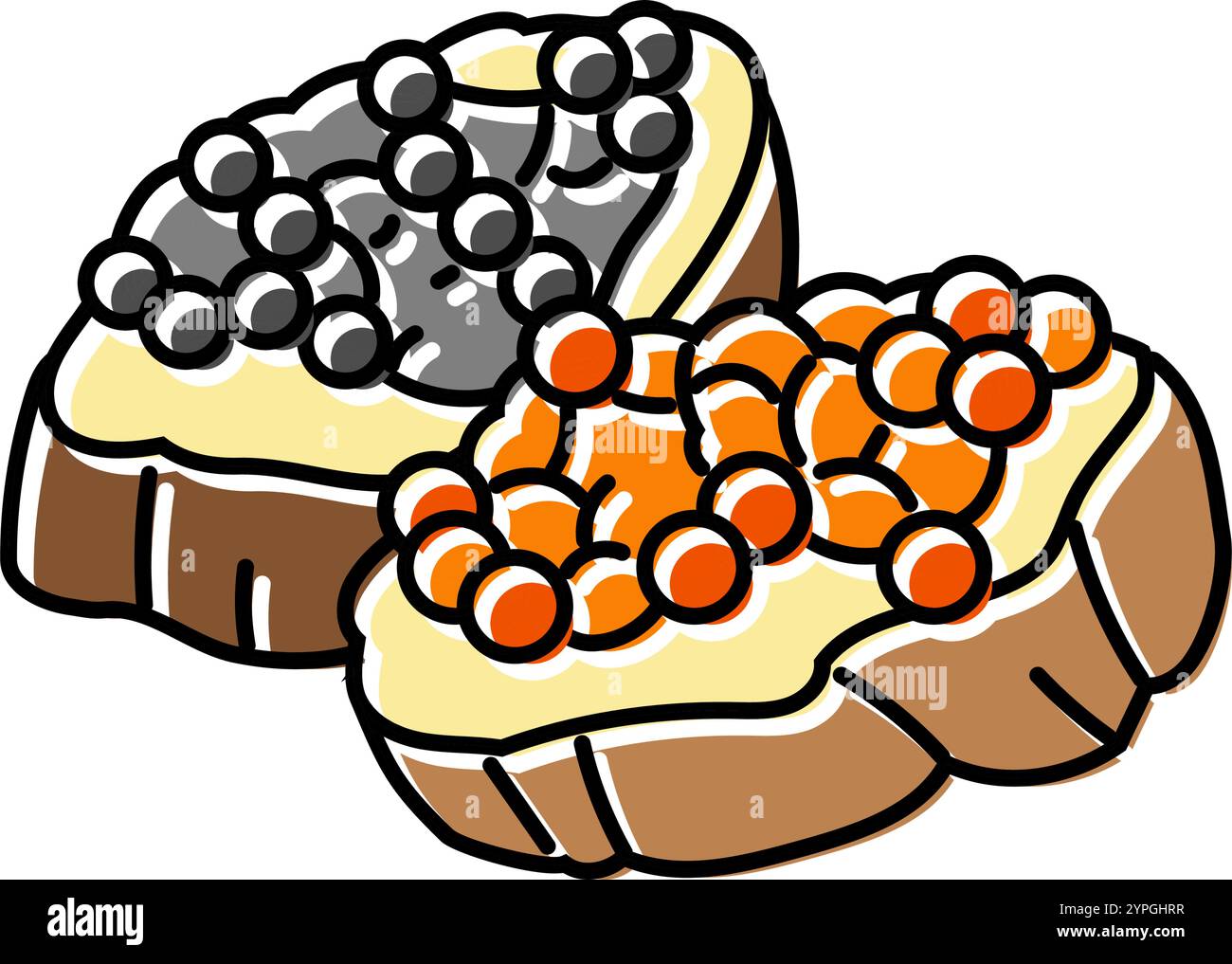 caviar delicacy sea cuisine color icon vector illustration Stock Vector ...
