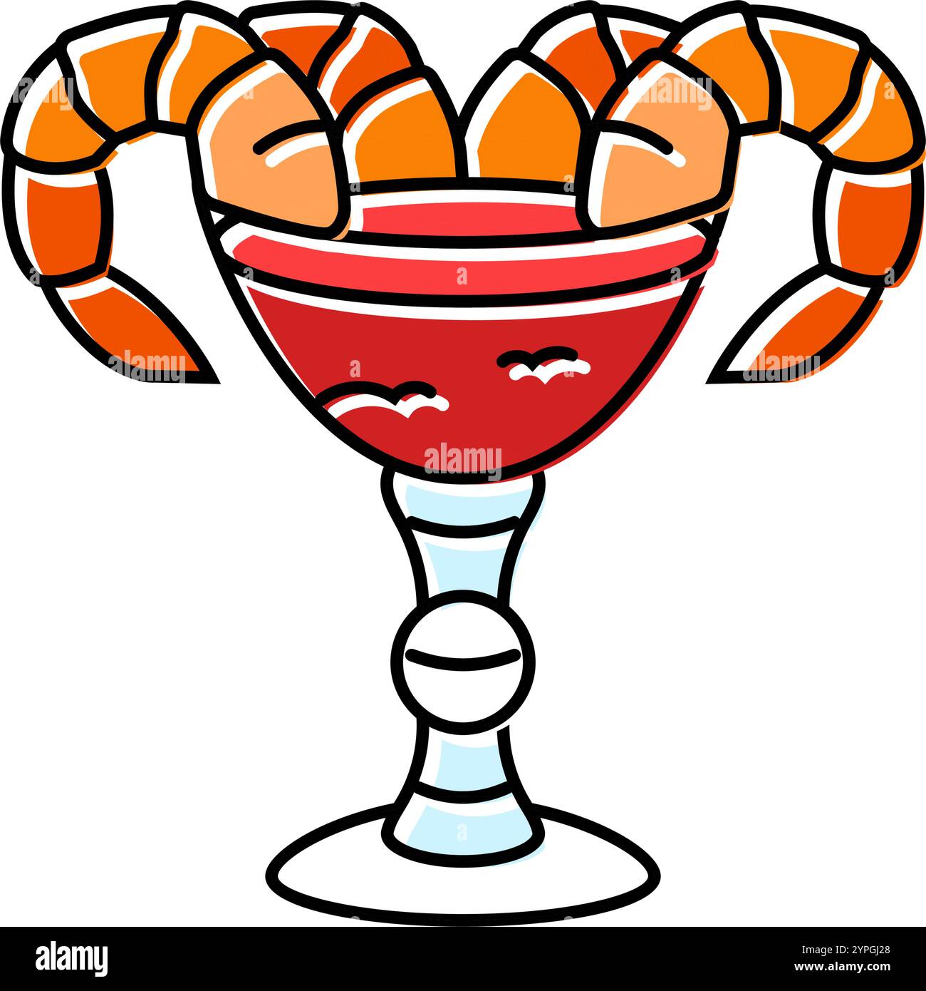 shrimp cocktail sea cuisine color icon vector illustration Stock Vector ...