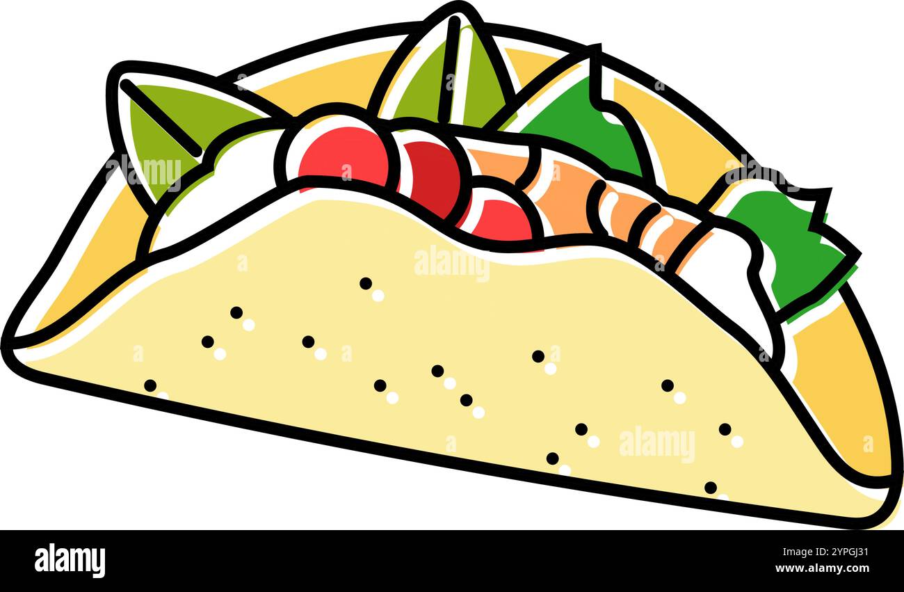 fish taco sea cuisine color icon vector illustration Stock Vector Image ...