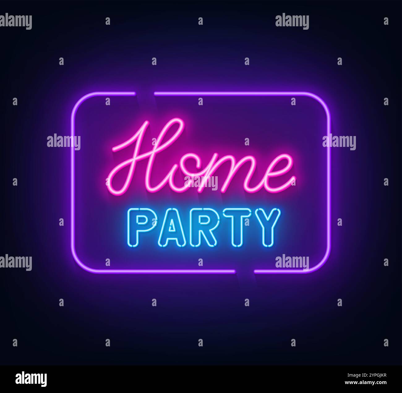 Home Party neon text on dark background Stock Vector Image & Art - Alamy