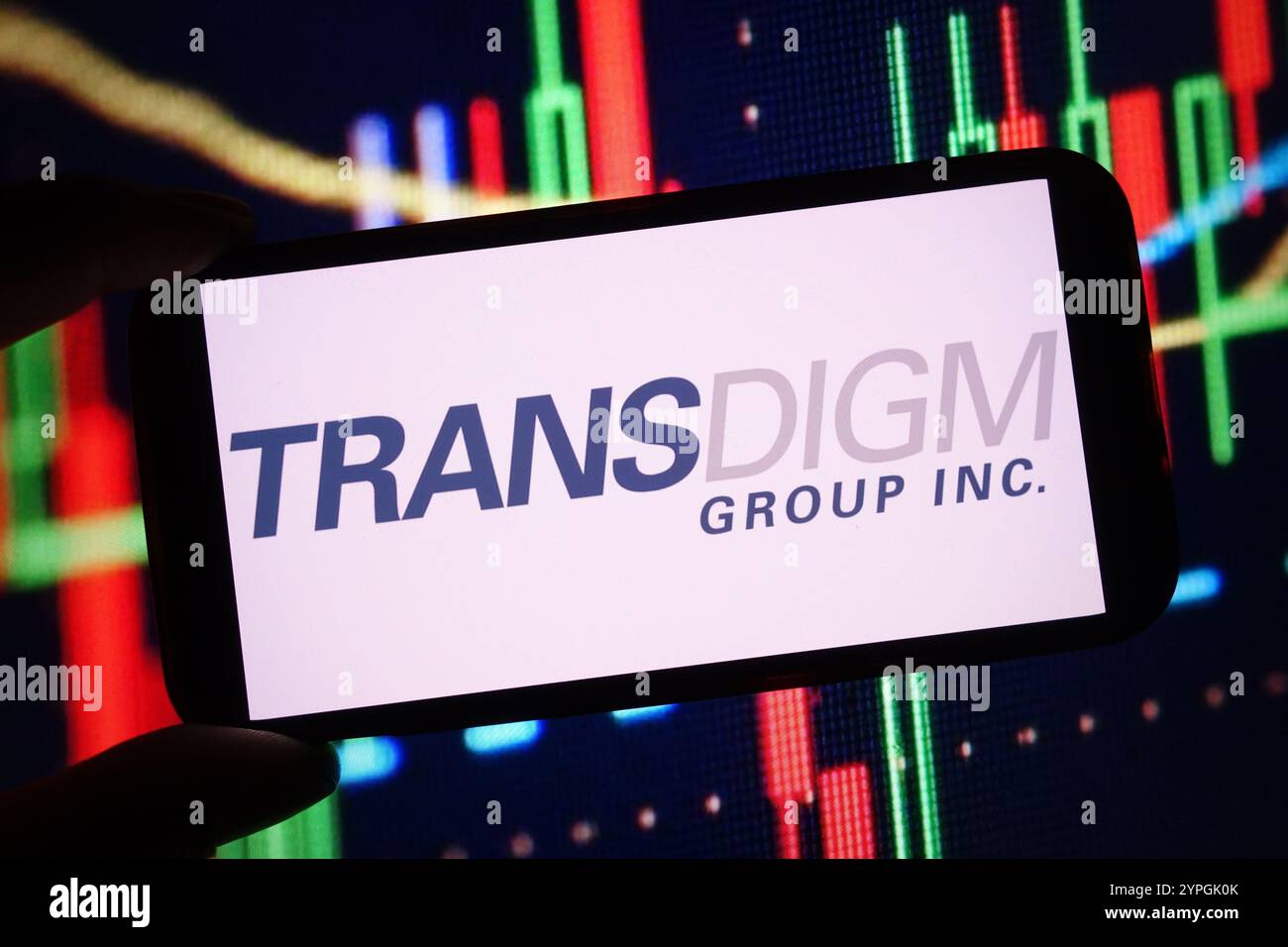In this photo illustration, the TransDigm company logo is seen ...