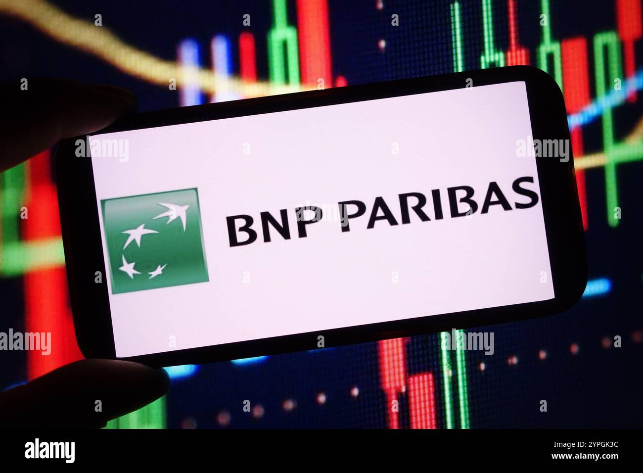 In this photo illustration, the BNP Paribas company logo is seen ...