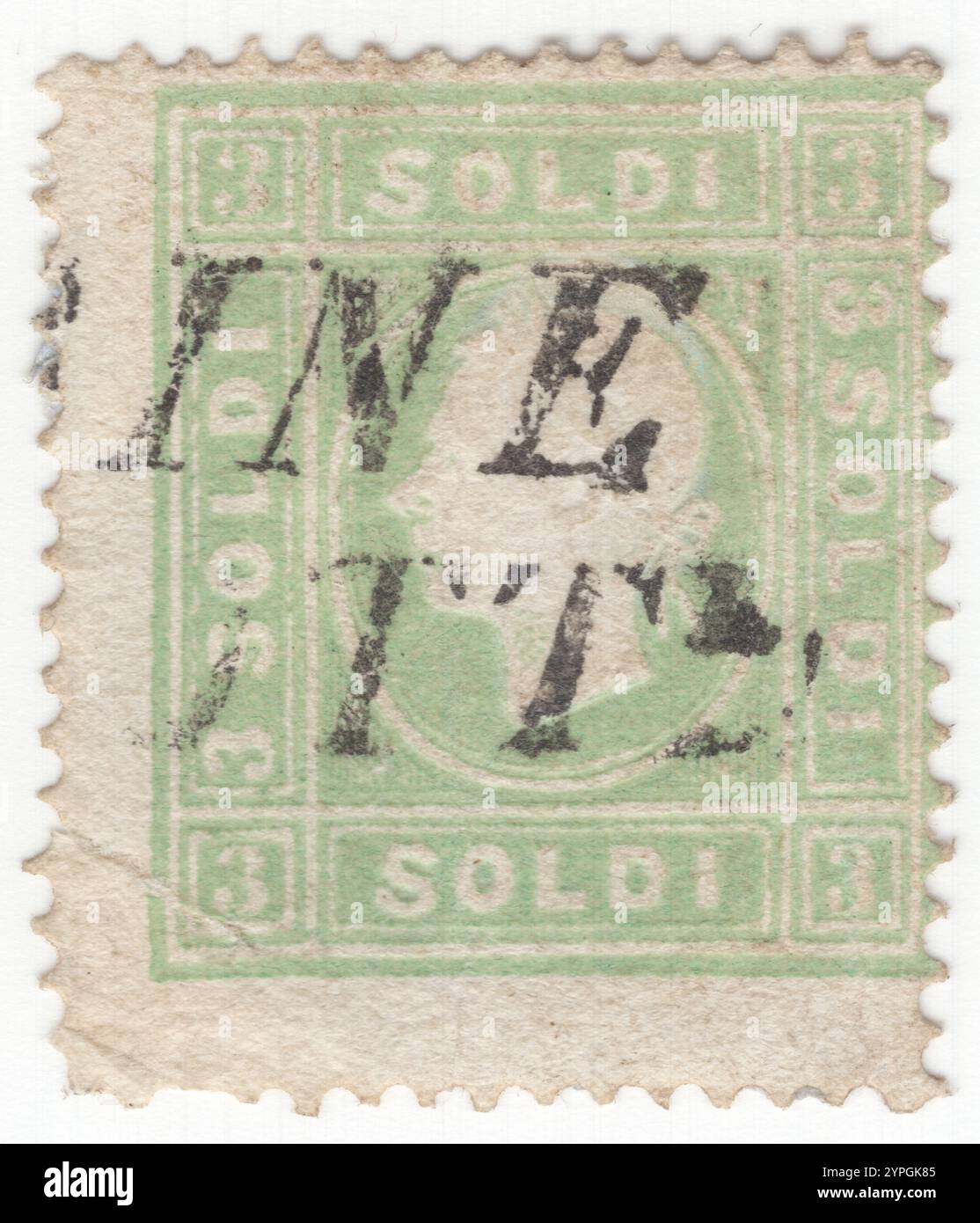 AUSTRIAN ITALY (Lombardy Venetia) — 1864 May 31: 3 soldi green postage ...