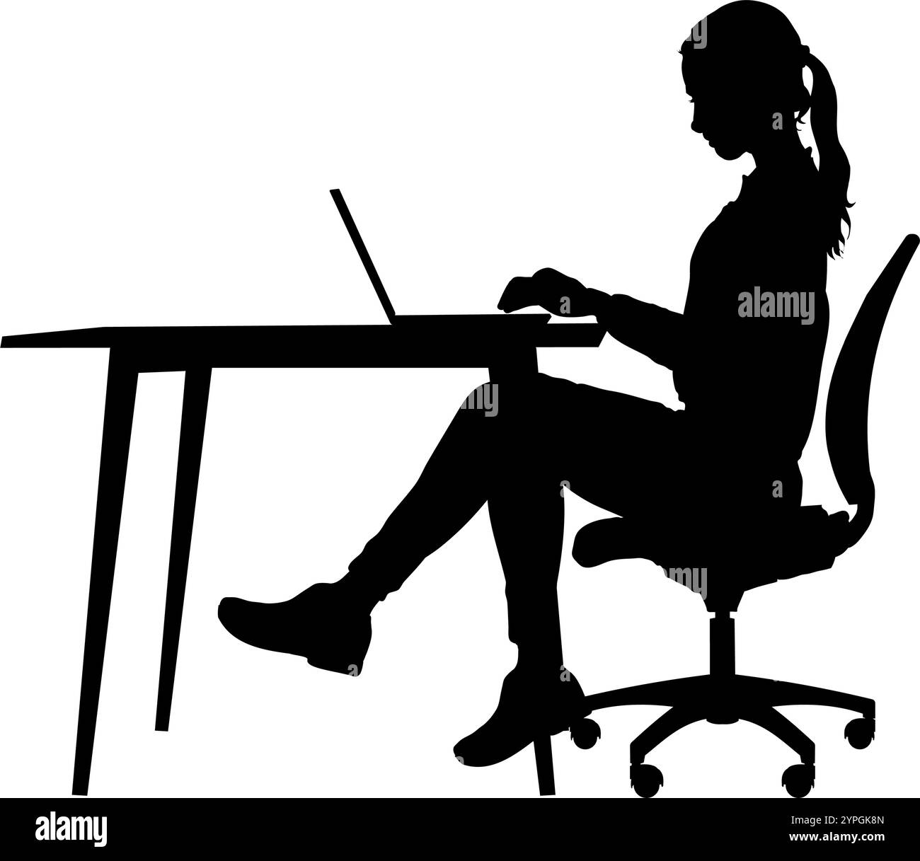 Secretary working laptop Black and White Stock Photos & Images - Alamy