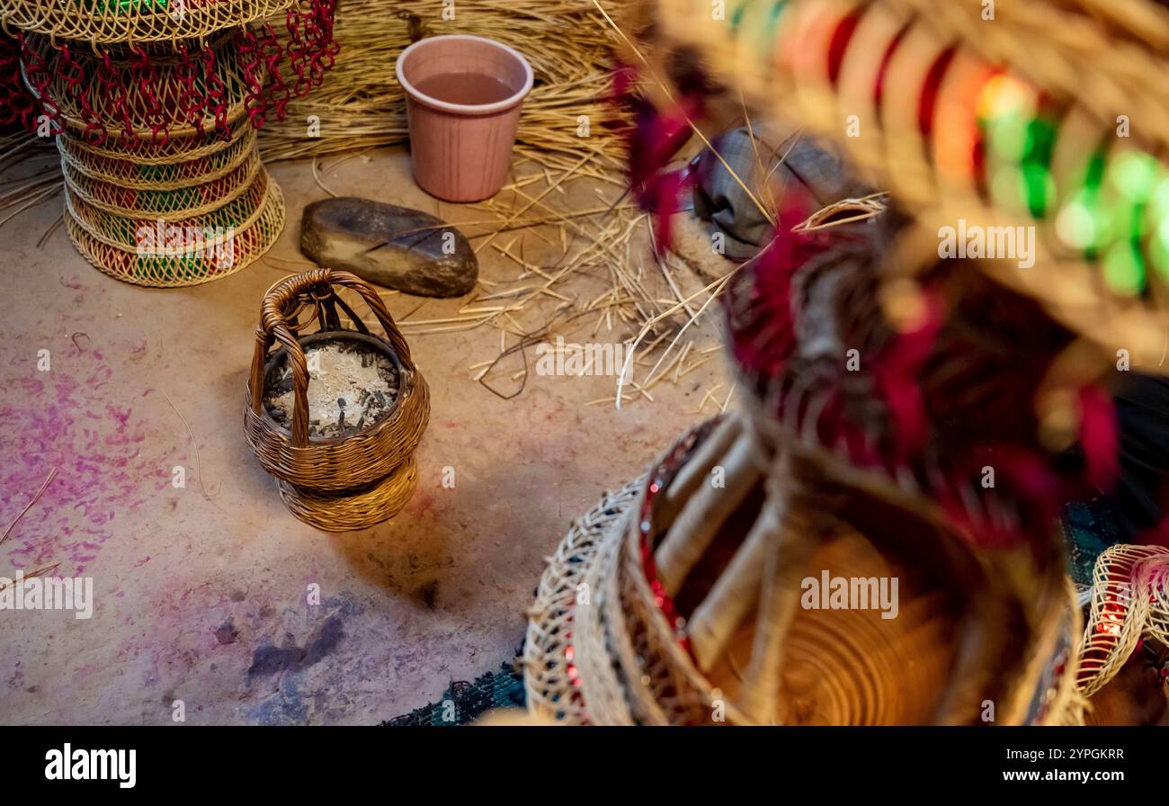 A Kangri filled with coal is seen at a Kangri Making workshop in Charar ...